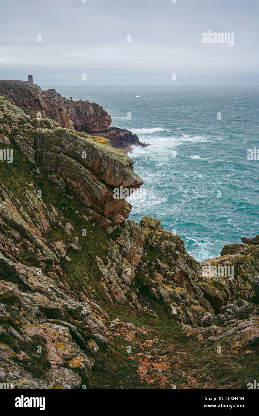 Beautiful nature views of coastal cliffs and beaches on Jersey Island ...