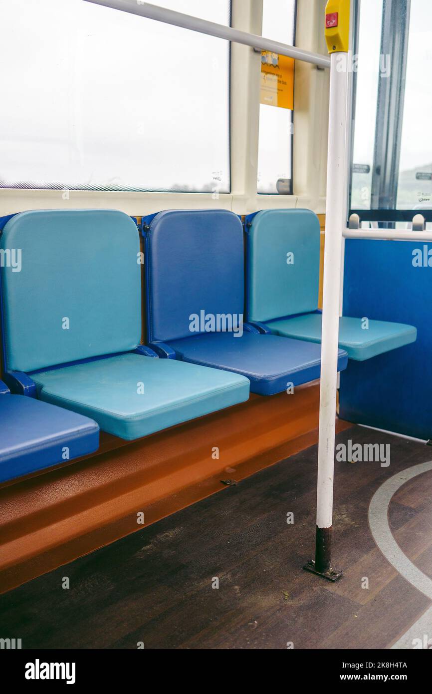 Empty seats on Jersey Island buses Stock Photo - Alamy