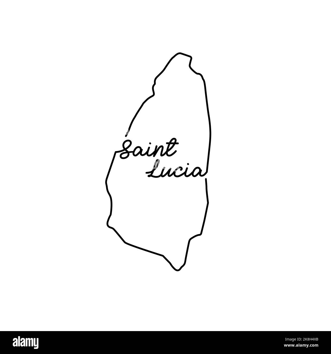 Saint lucia print map Cut Out Stock Images & Pictures - Alamy