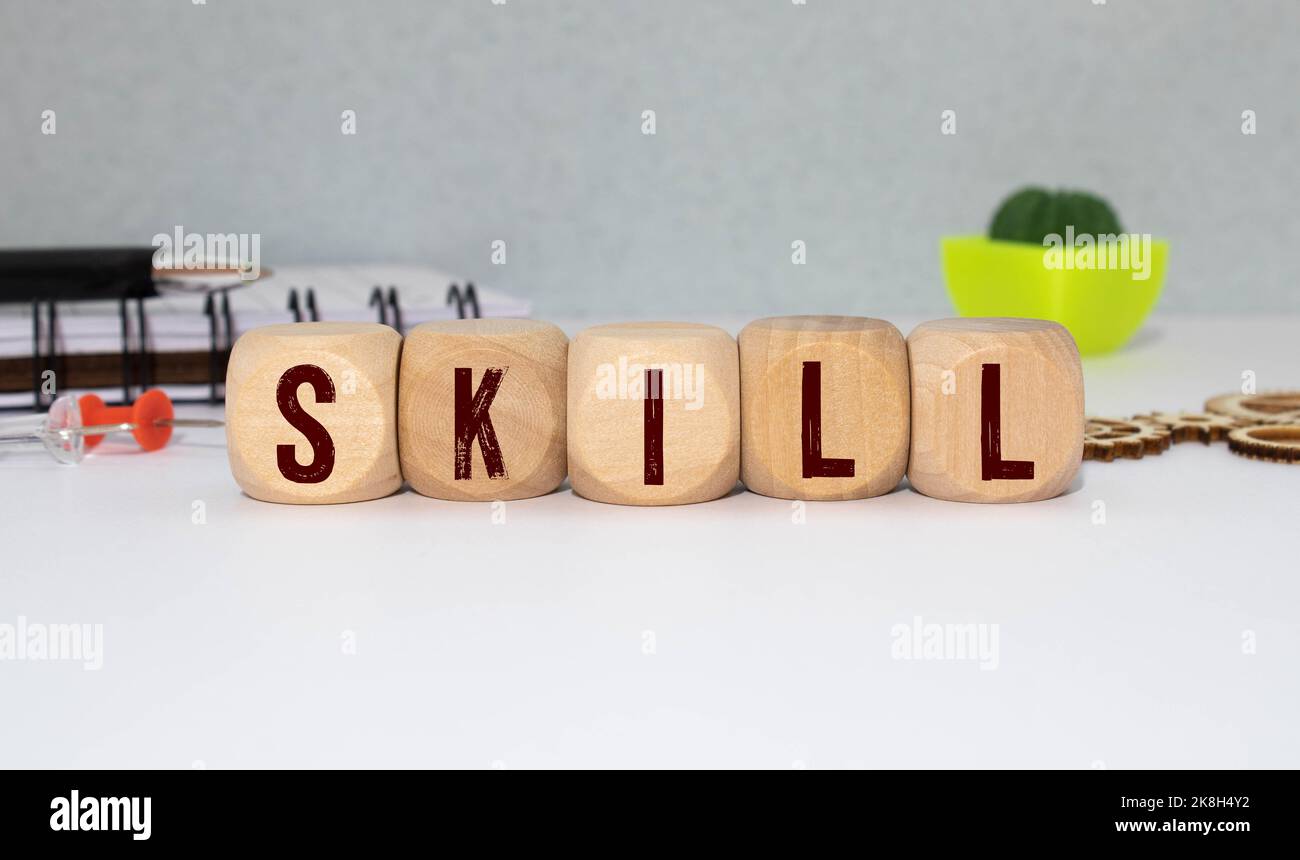 SKILLS word made with building blocks isolated on white Stock Photo - Alamy