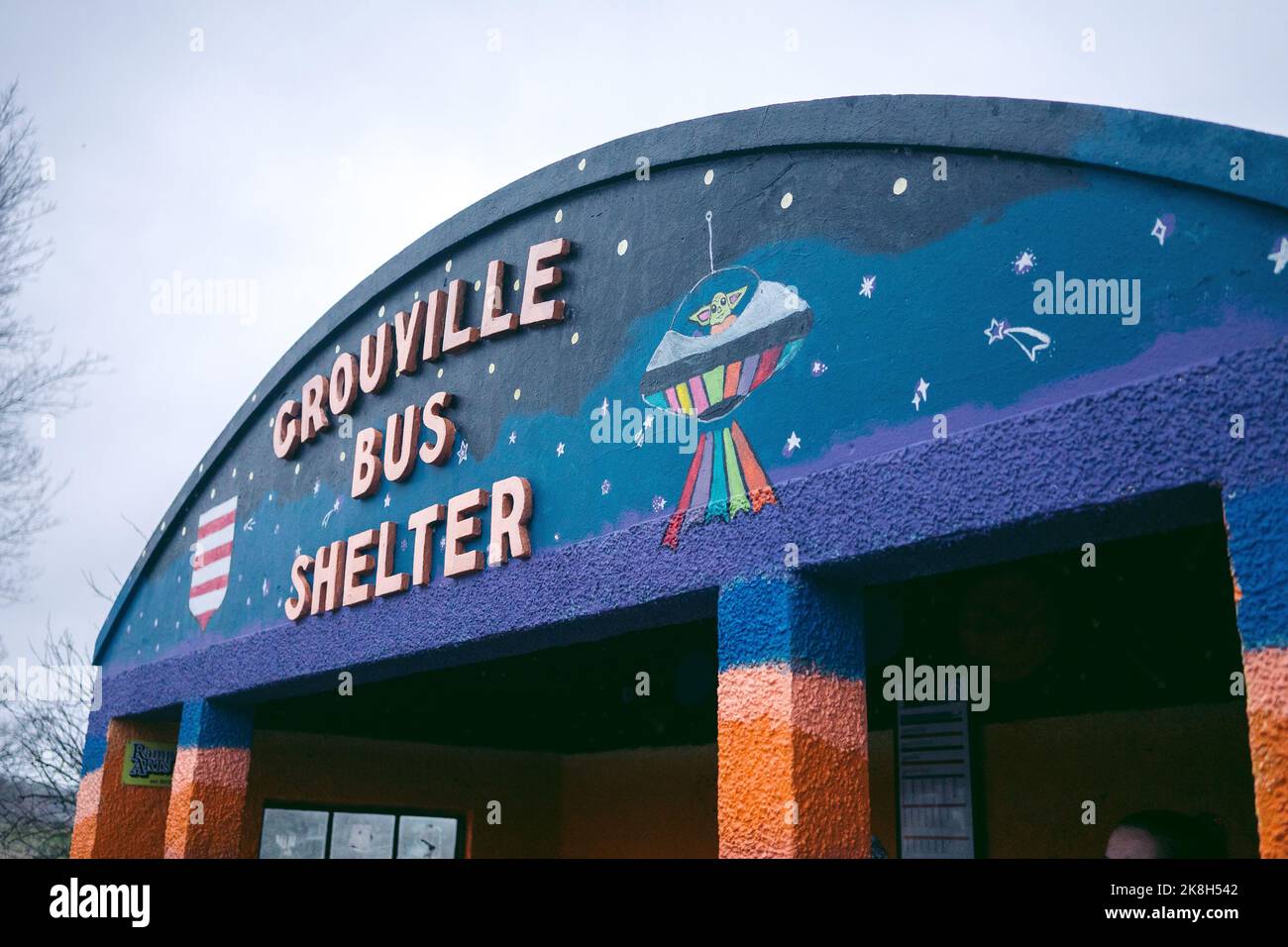 Grouville bus shelter colourful and 'out of this world' scenes inspired ...