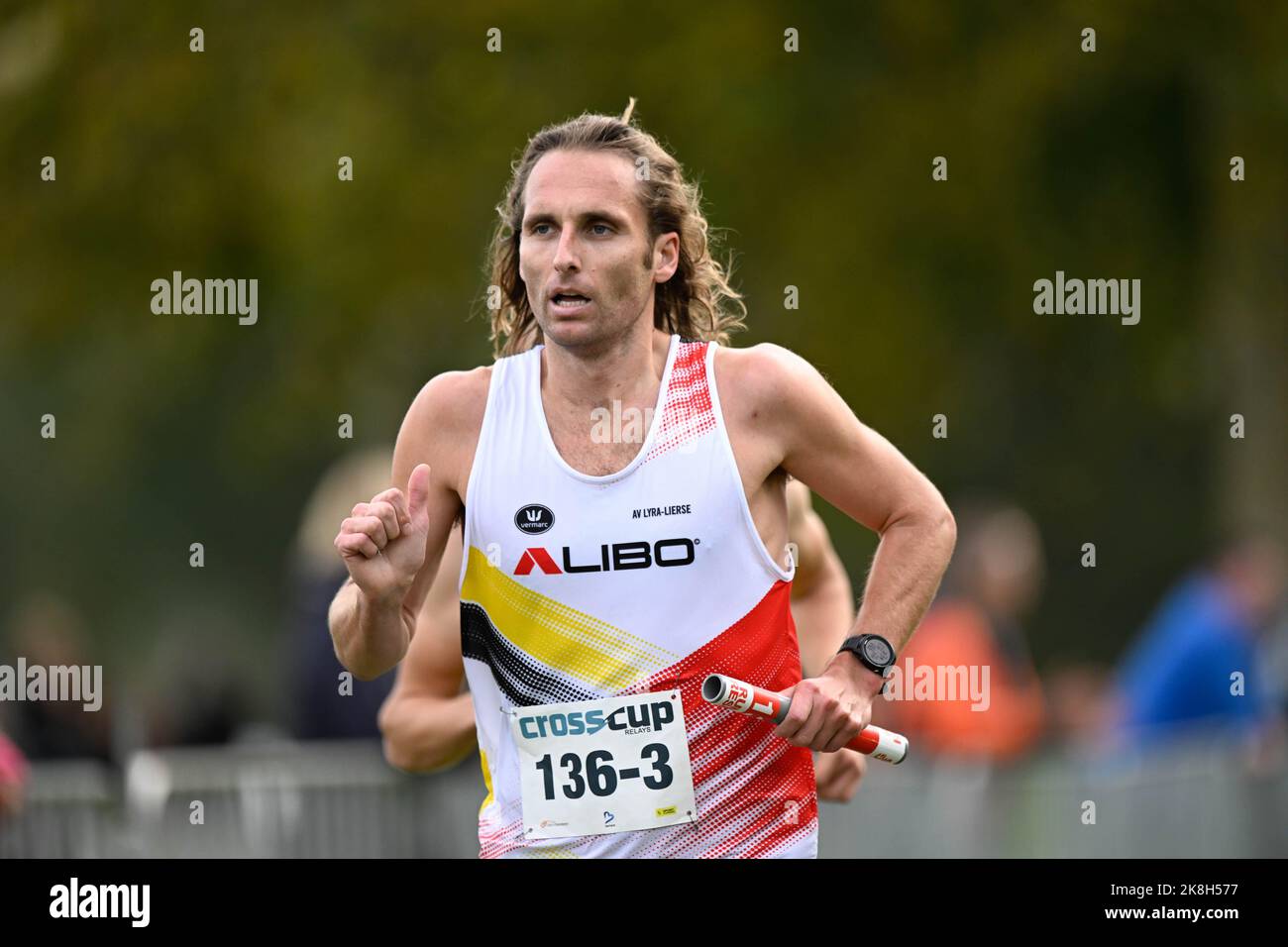 Belgian Hamish Carson pictured in action during the men's relay race at ...