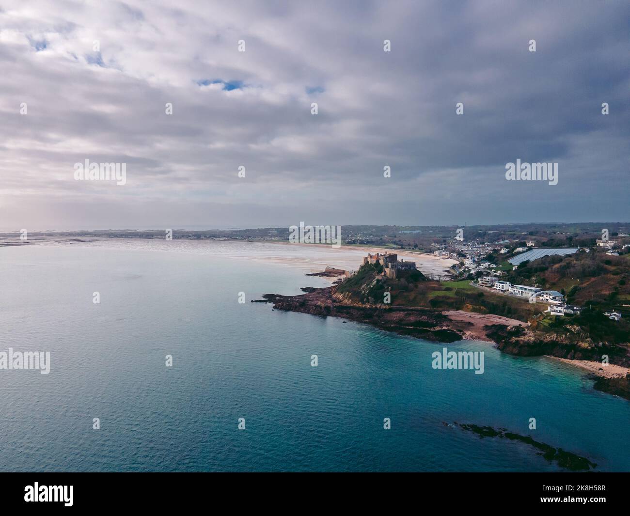 Beautiful nature views of coastal cliffs and beaches on Jersey Island ...