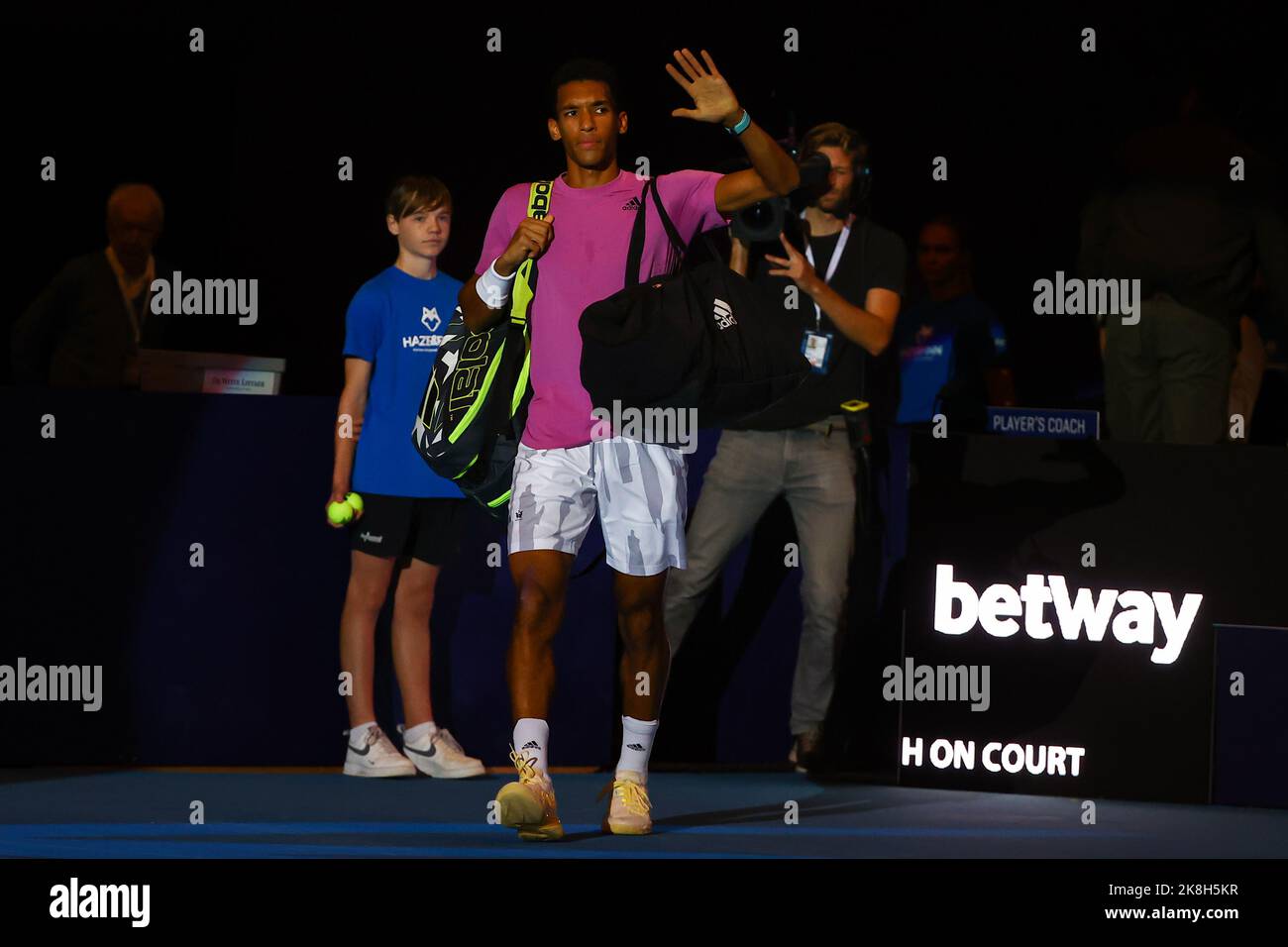 Canadian Felix Auger-Aliassime pictured before the men's singles final ... Canadian Felix Auger-Aliassime pictured before the men's singles final ...