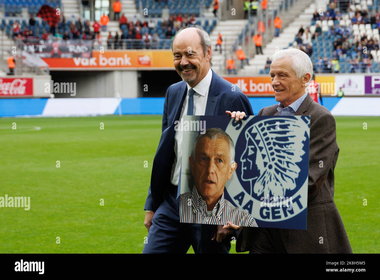 Gent's communications manager Patrick Lips and Gent's former player ...