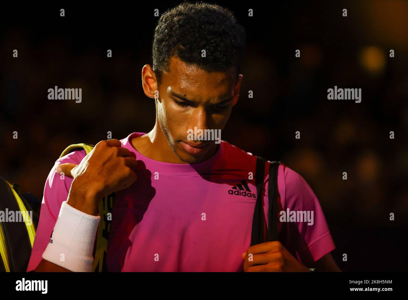 Canadian Felix Auger-Aliassime pictured before the men's singles final match between Canadian ...