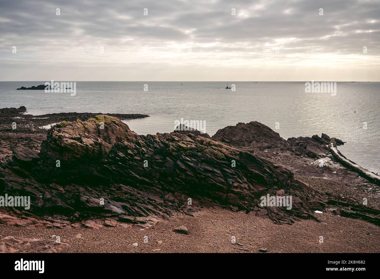 Beautiful nature views of coastal cliffs and beaches on Jersey Island ...