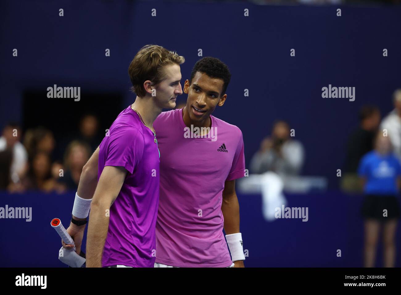 American Sebastian Korda and Canadian Felix Auger-Aliassime pictured after the men's singles ...