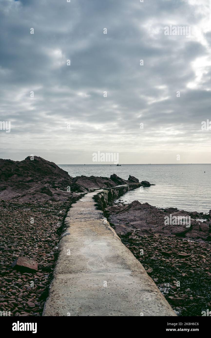 Beautiful nature views of coastal cliffs and beaches on Jersey Island ...