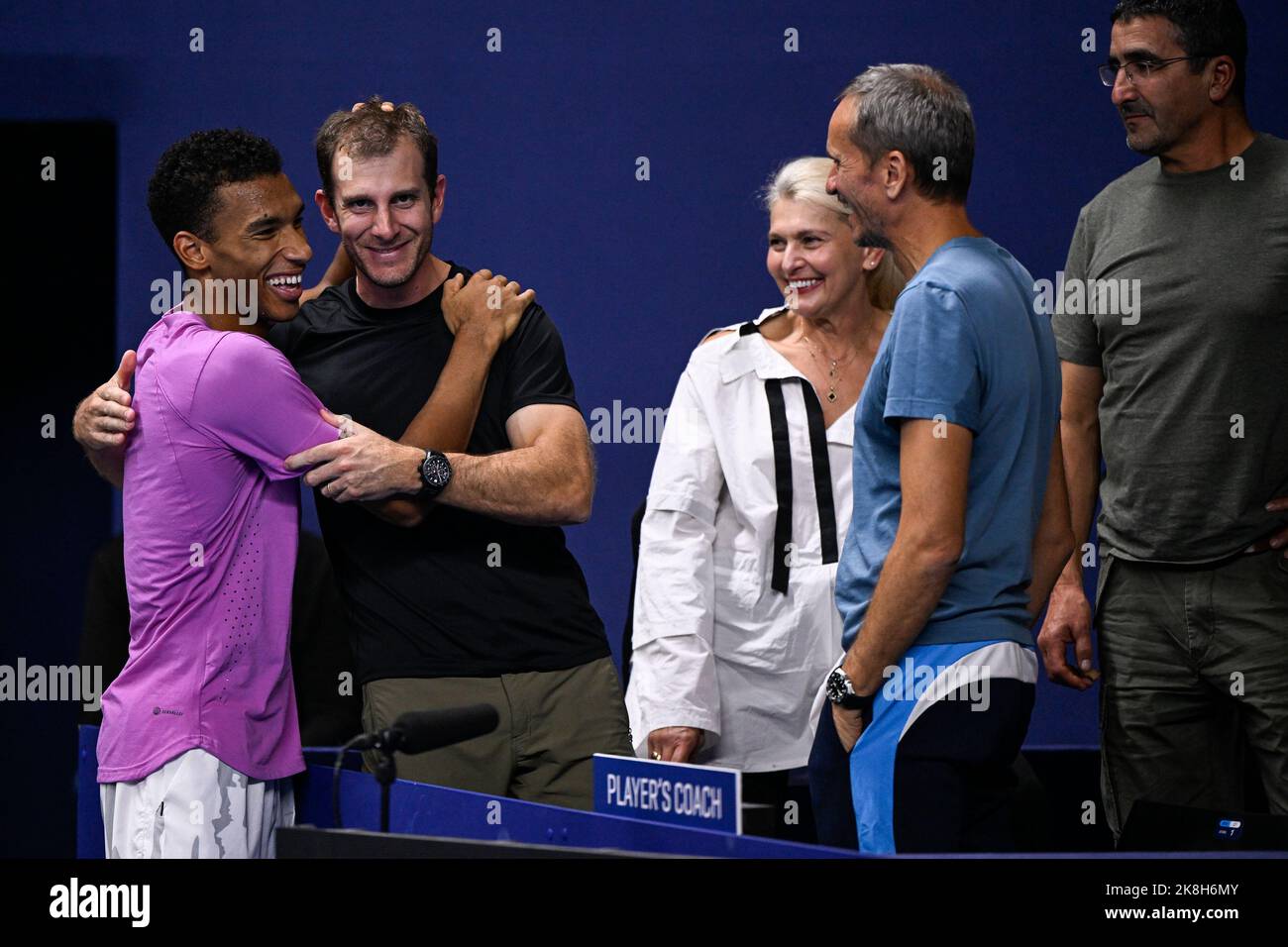 Canadian Felix Auger-Aliassime and his family and coaches celebrate ...