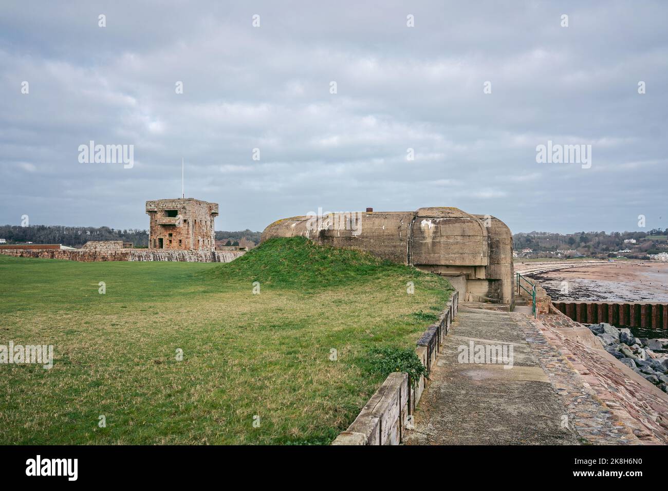 Beautiful old Fort Henry at the sea in Jersey Island. UK Channel ...