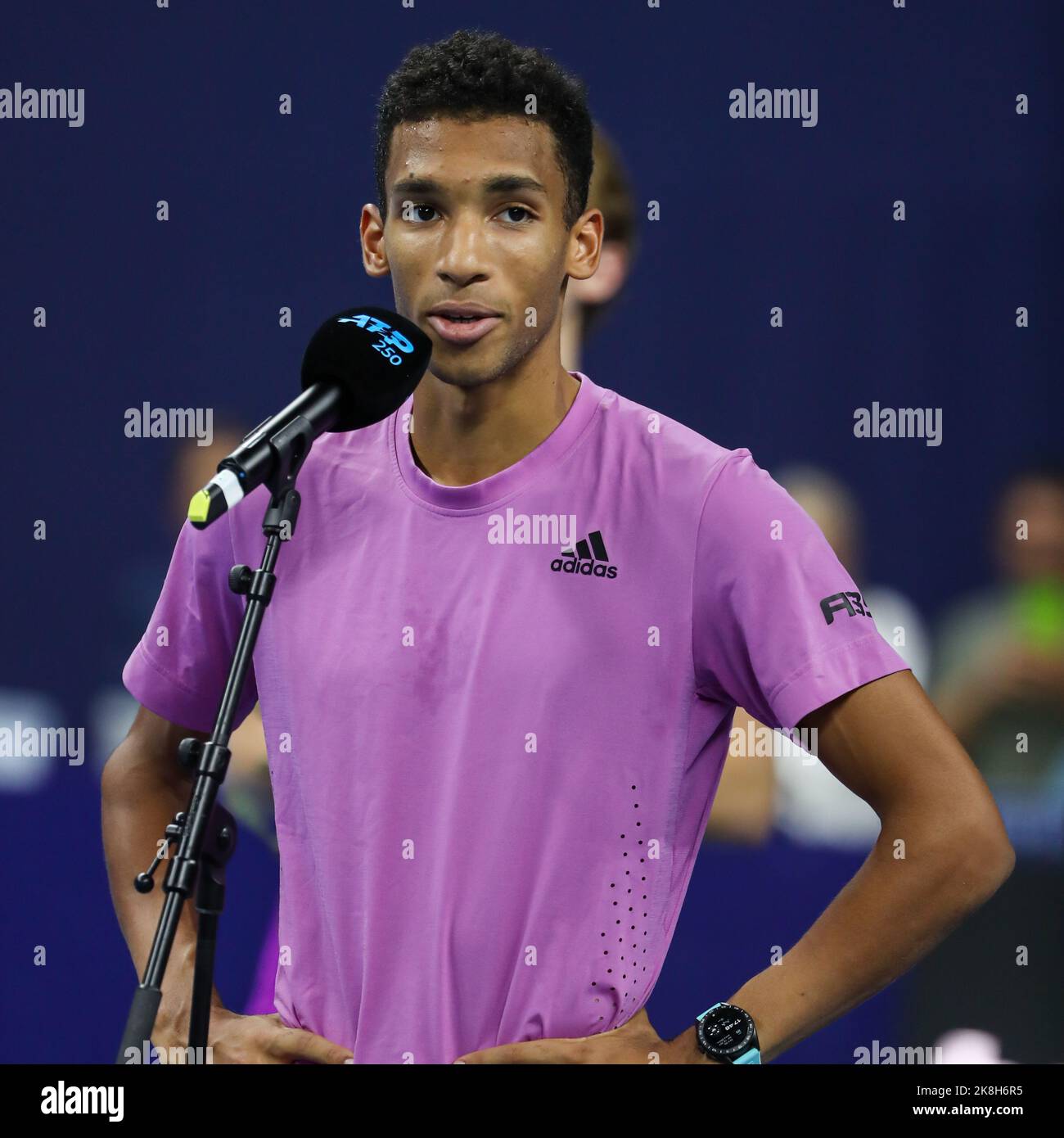 Canadian Felix Auger-Aliassime pictured after winning the men's singles final match between ...