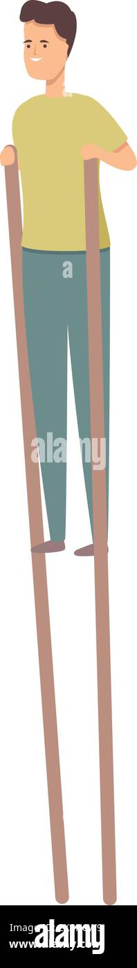 Stilt walker icon cartoon vector. Street leg. Long festival Stock ...