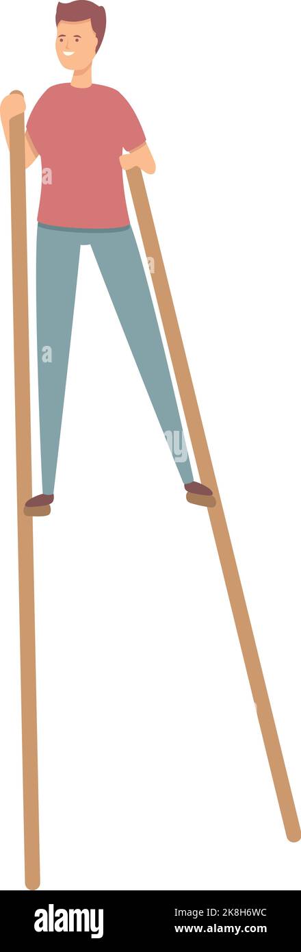 Artist play icon cartoon vector. Walker circus. Man stilt Stock Vector ...