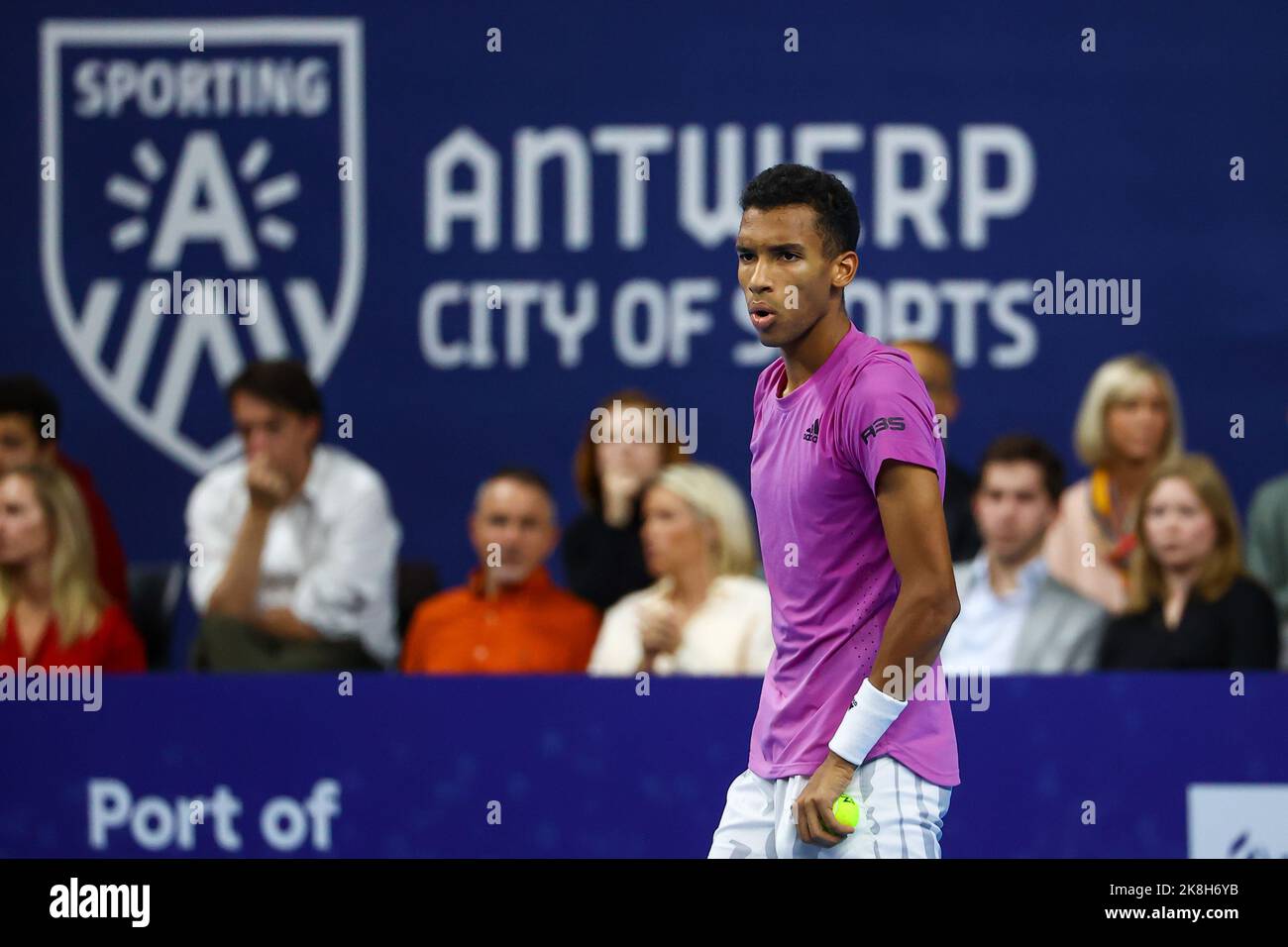 Canadian Felix Auger-Aliassime pictured in action during the men's singles final match between ...