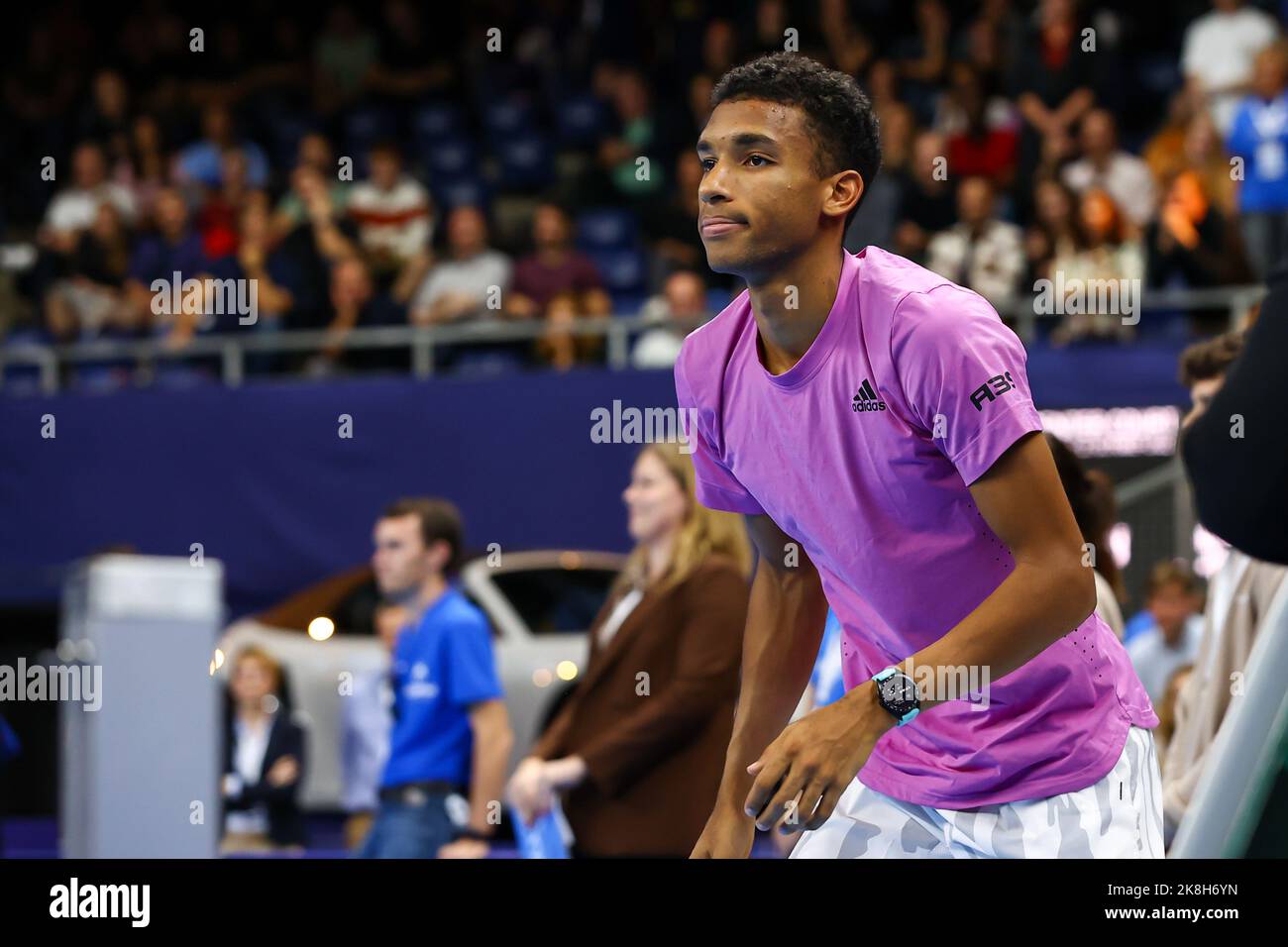 Canadian Felix Auger-Aliassime pictured in action during the men's singles final match between ...