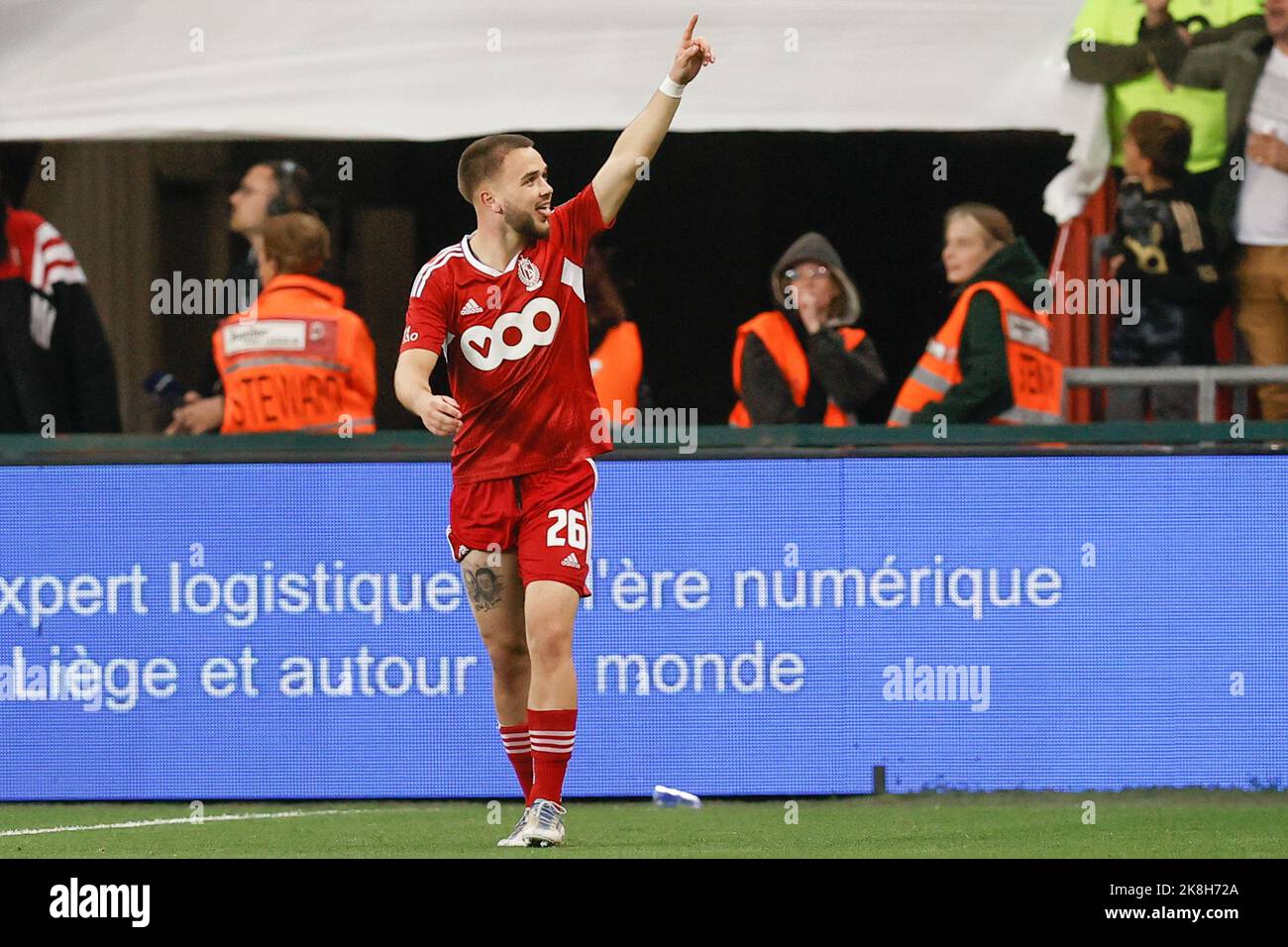 Standard's Nicolas Raskin celebrates after scoring during a soccer ...