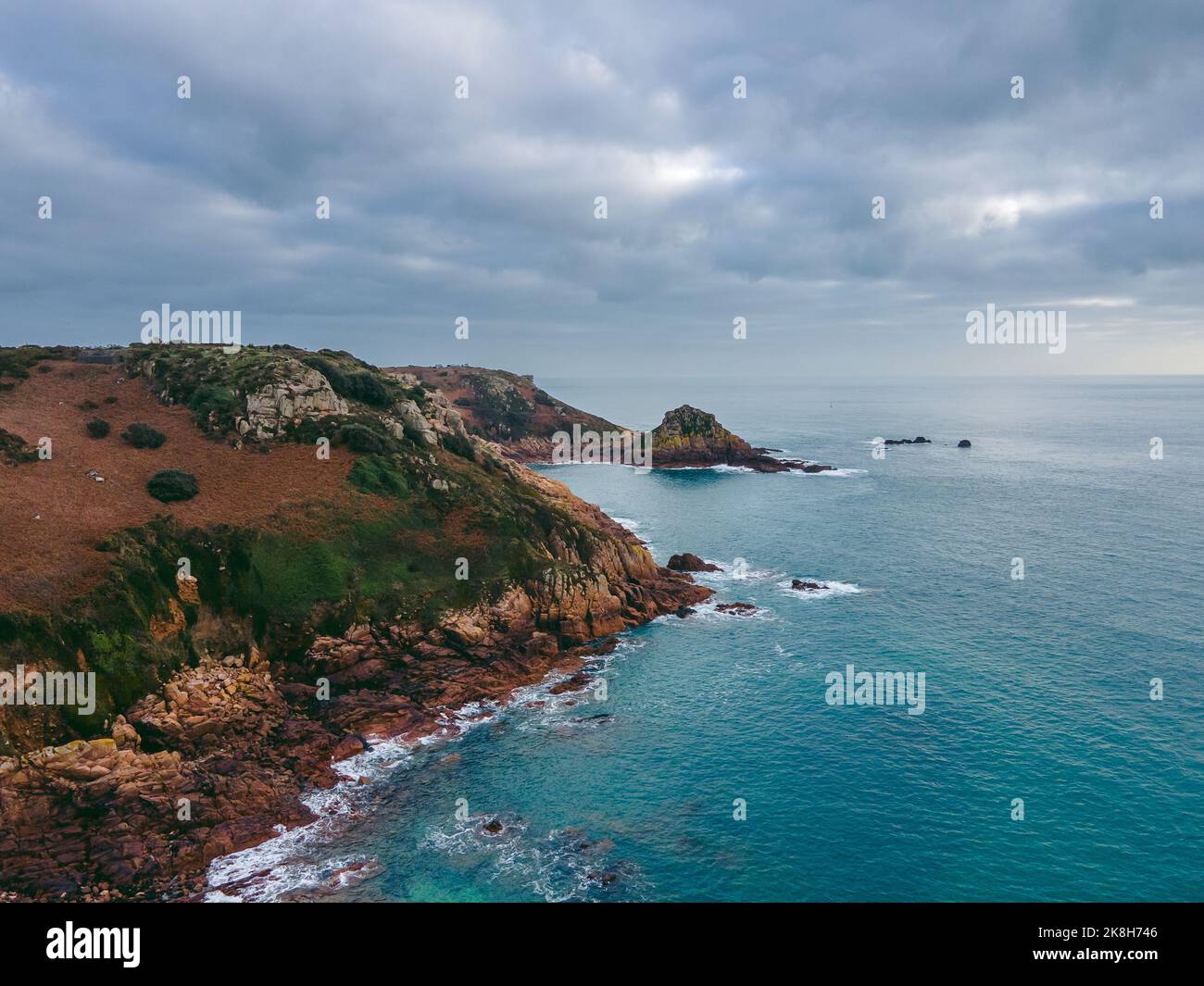 Beautiful nature views of coastal cliffs and beaches on Jersey Island ...