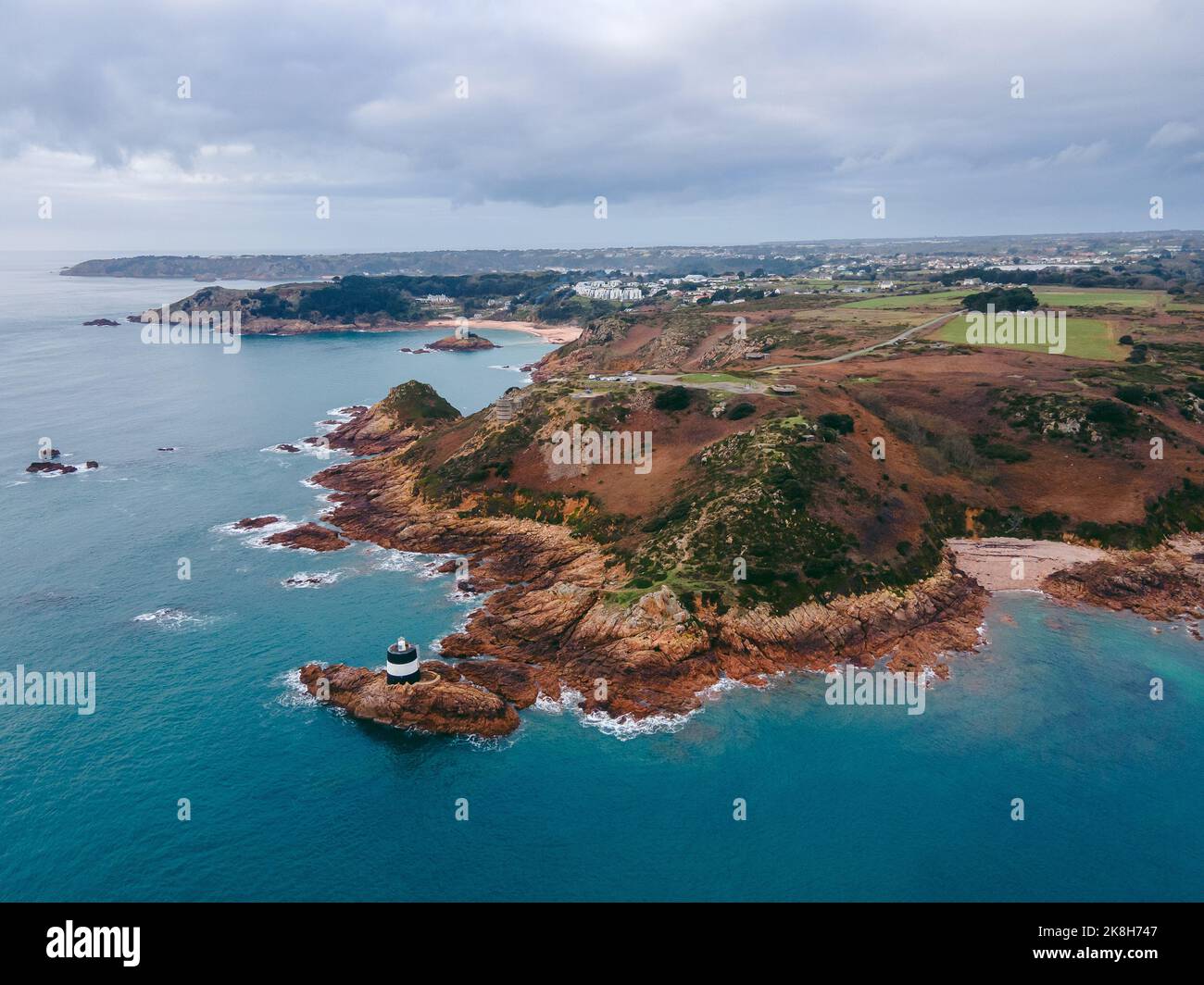 Beautiful nature views of coastal cliffs and beaches on Jersey Island ...
