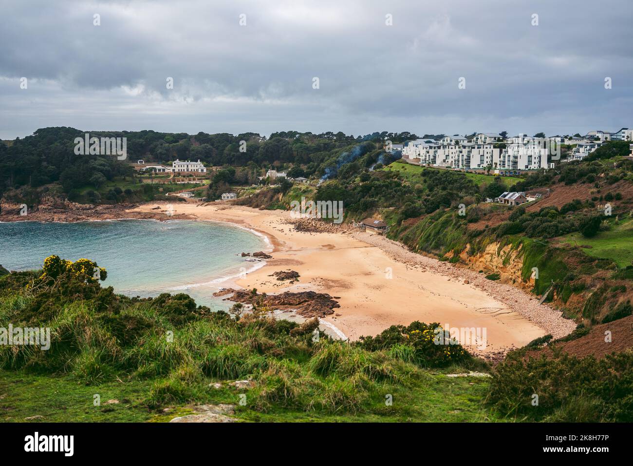 Beautiful nature views of coastal cliffs and beaches on Jersey Island ...