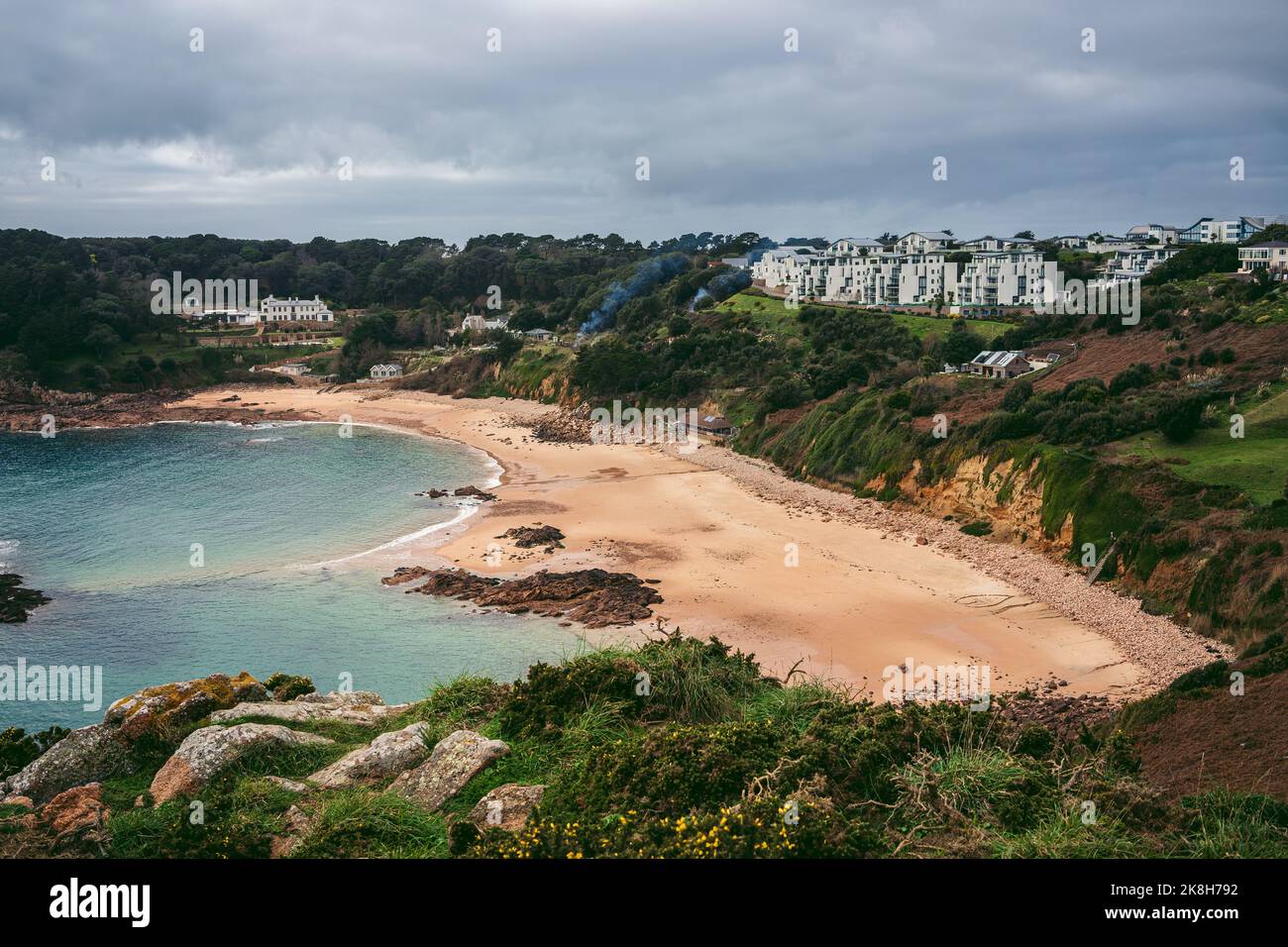 Beautiful nature views of coastal cliffs and beaches on Jersey Island ...