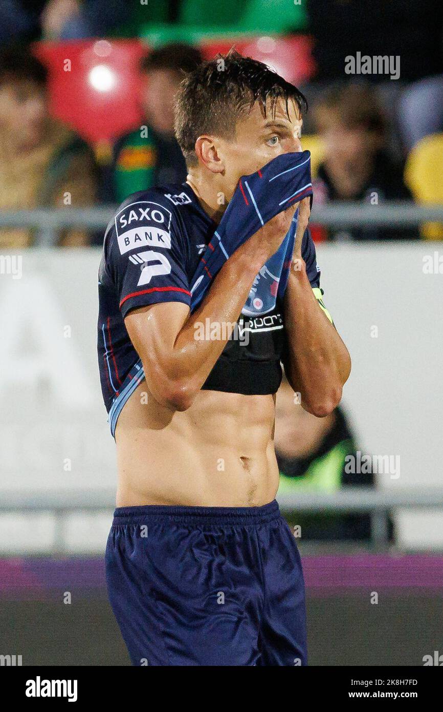 Essevee's Jelle Vossen celebrates after scoring during a soccer match ...