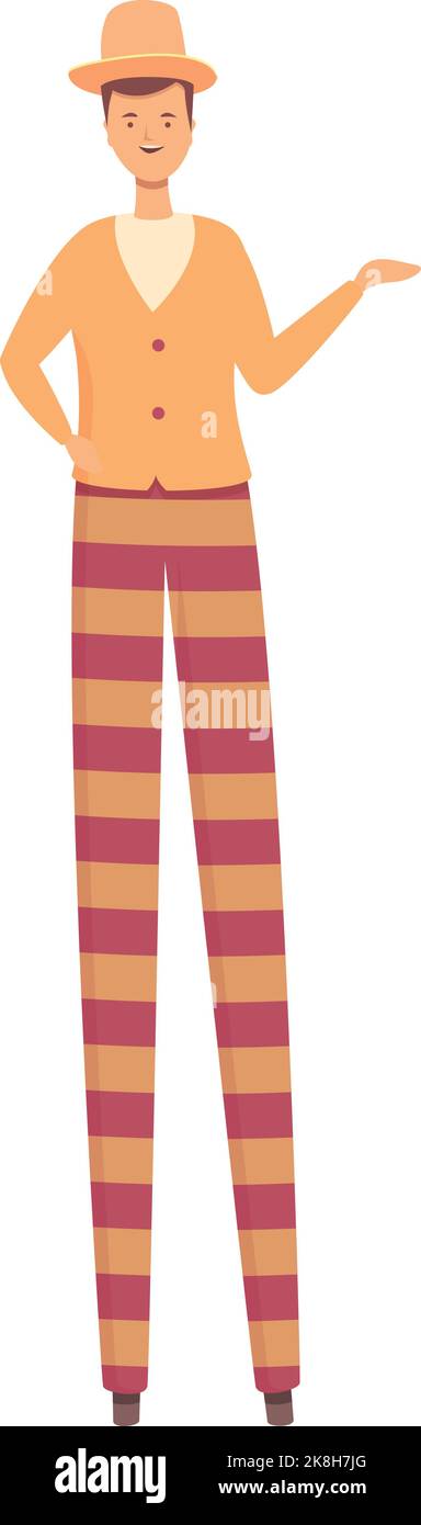 Acrobat stilt icon cartoon vector. Circus walker. Clown street Stock ...