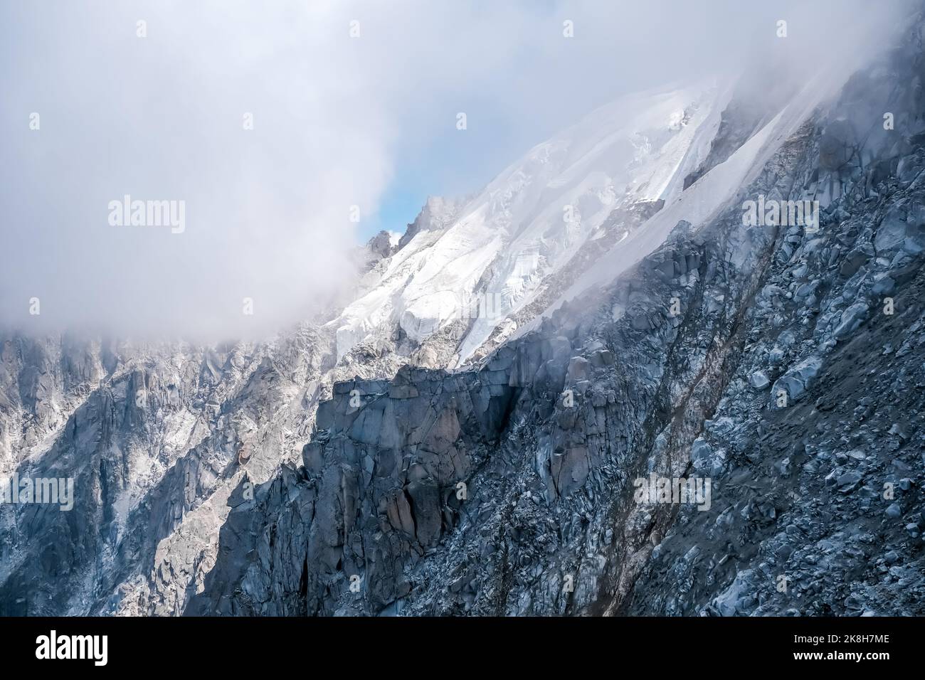 Detail of steep and inaccessible rocky mountains in the alps Stock ...