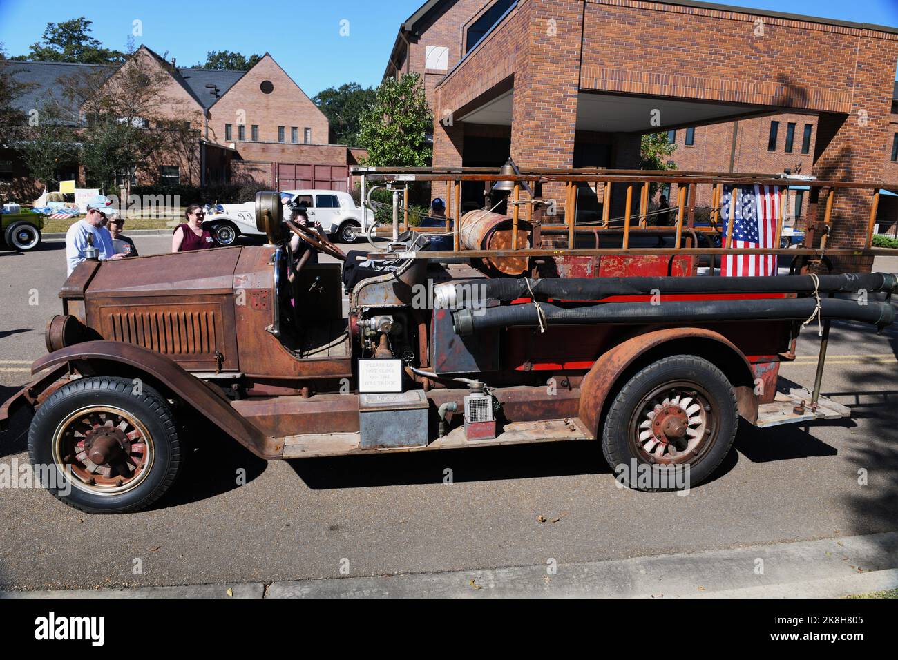 An antique Maxim fire engine Stock Photo - Alamy