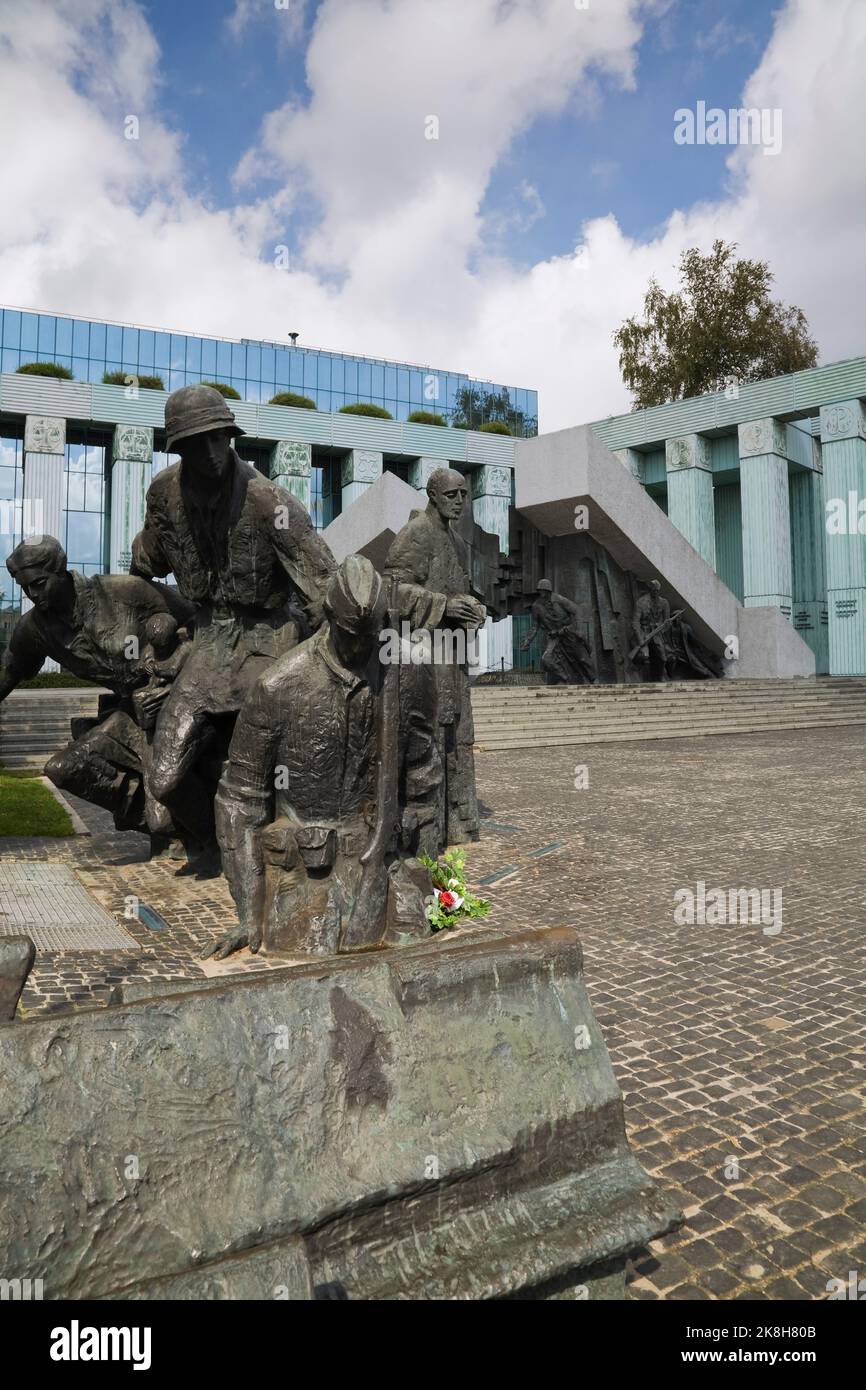 Monument with sculptures commemorating the Polish heroes of the Warsaw ...