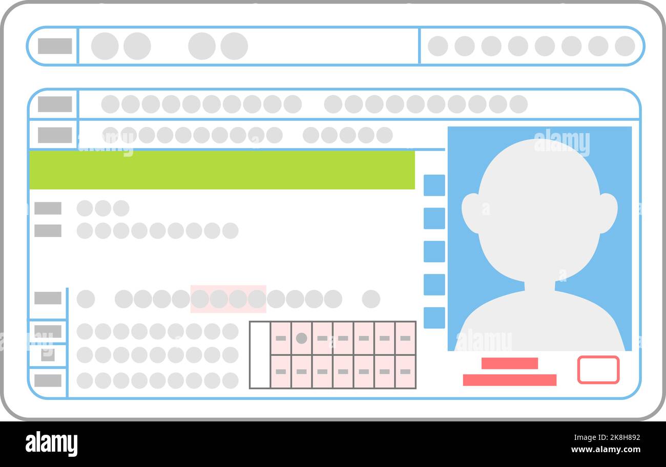 Illustration of driver's license surface, beginner driver Stock Vector ...