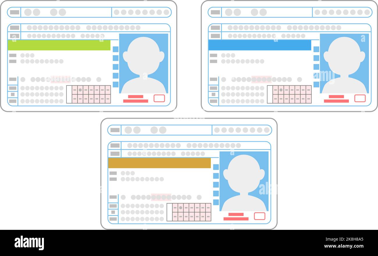 Illustration of driver's license surface, beginner / general, good ...