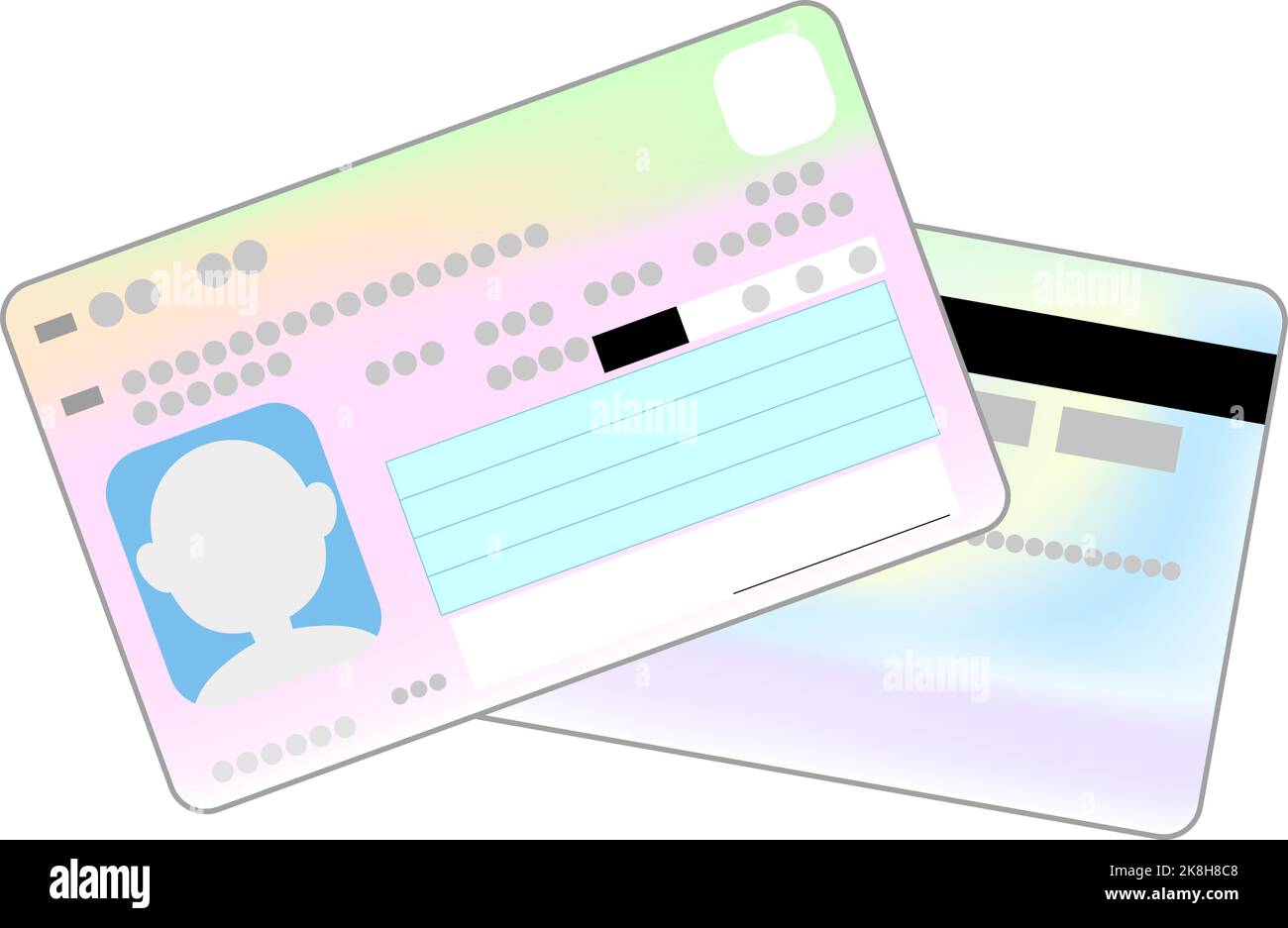 Illustration of the front and back of my number card with a face photo ...