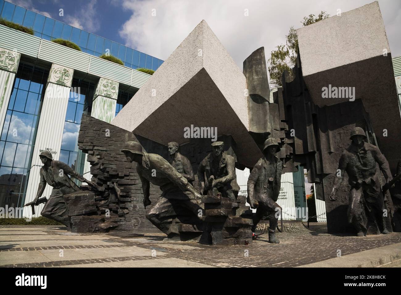 Monument with sculptures commemorating the Polish heroes of the Warsaw ...