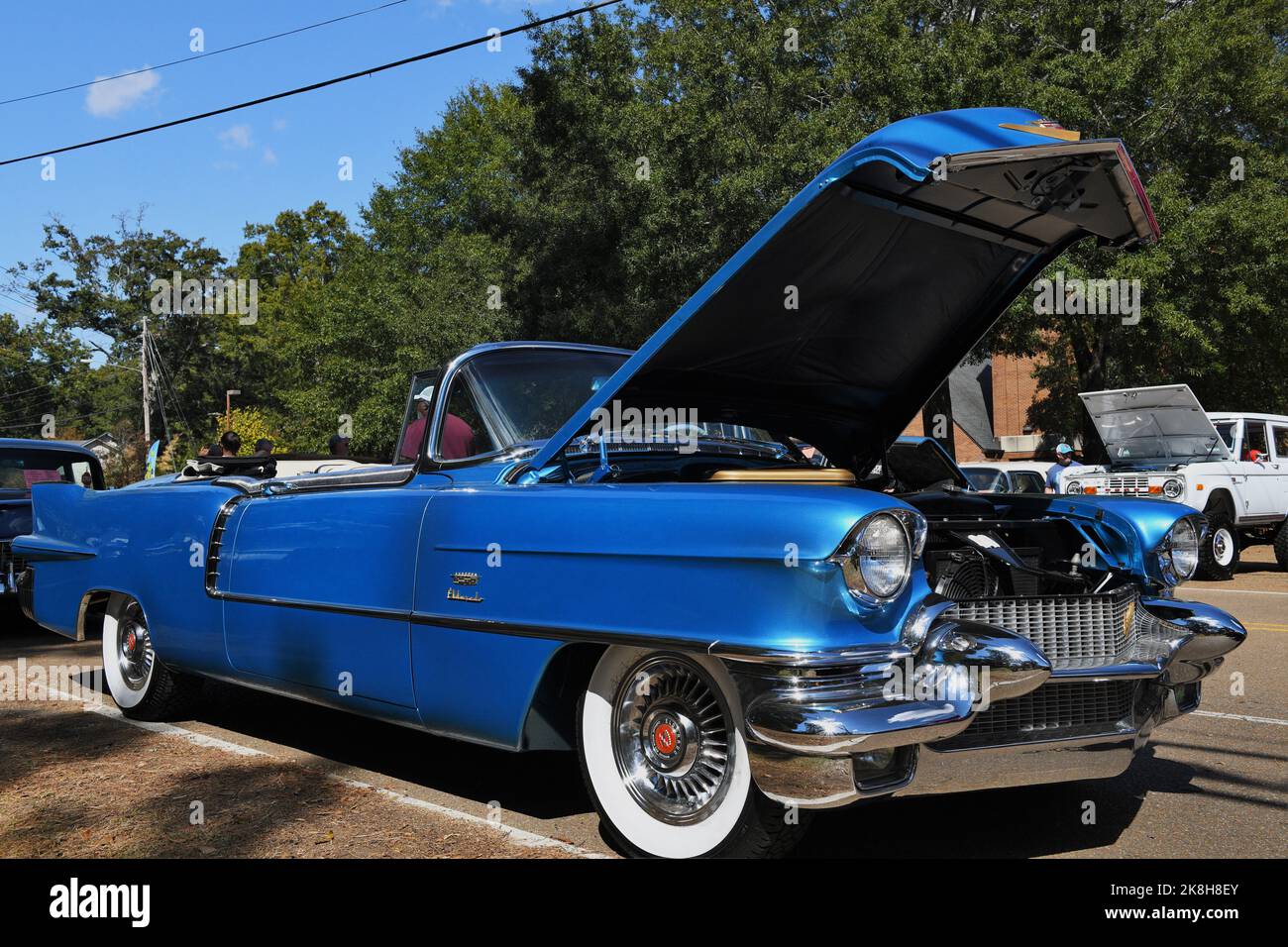 Beautiful blue antique Cadillac Stock Photo - Alamy
