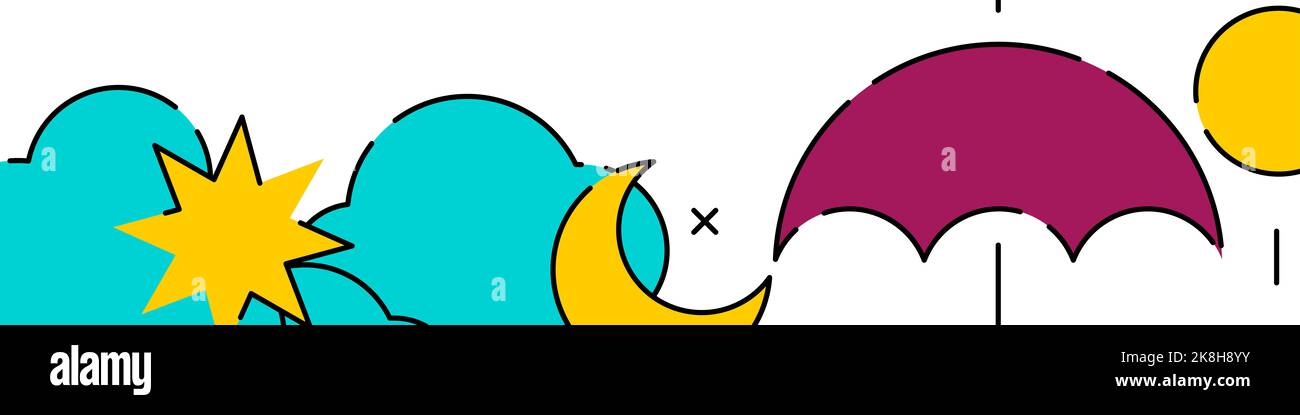 Weather forecast related horizontal banner or bottom border template ...