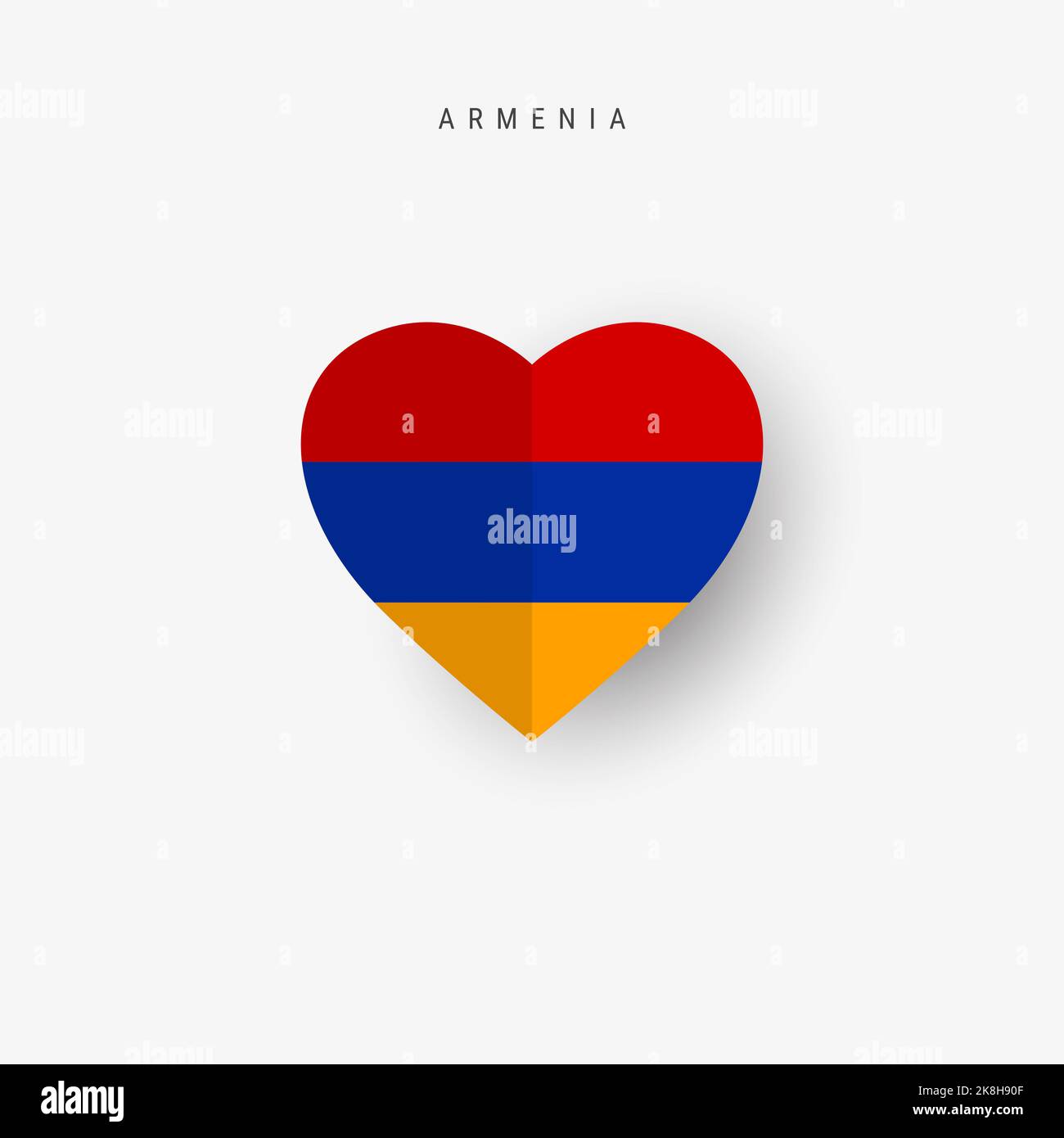 Armenia heart shaped flag. Origami paper cut Armenian national banner ...