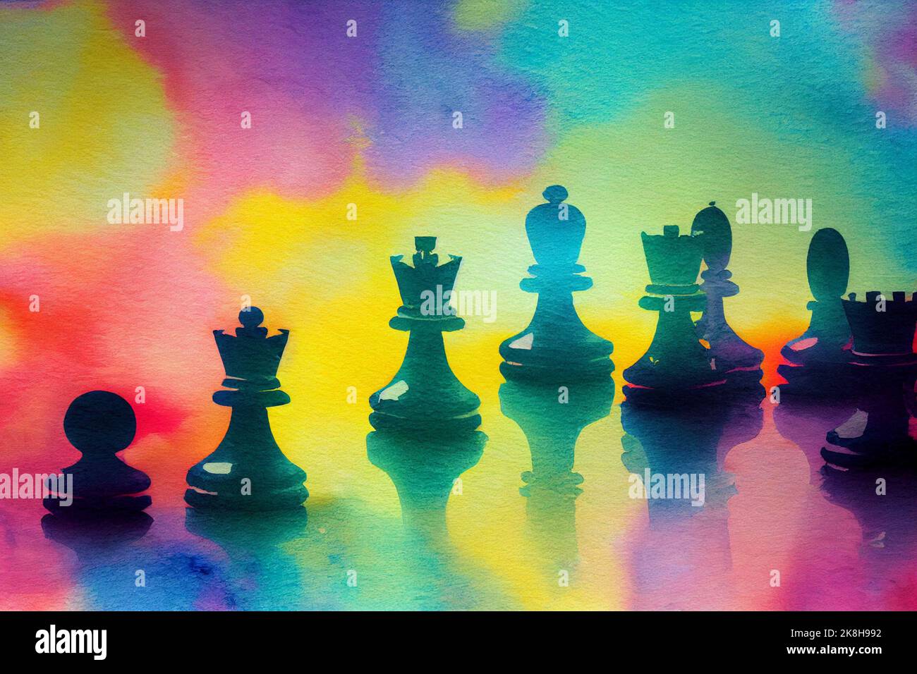 The strategic board game of chess as a colorful background wallpaper ...