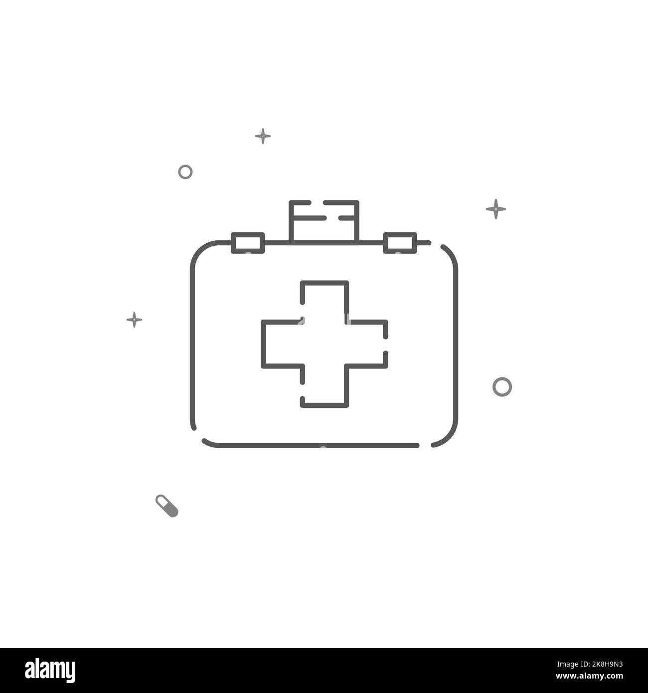 First aid case simple line icon. Symbol, pictogram, sign isolated on ...