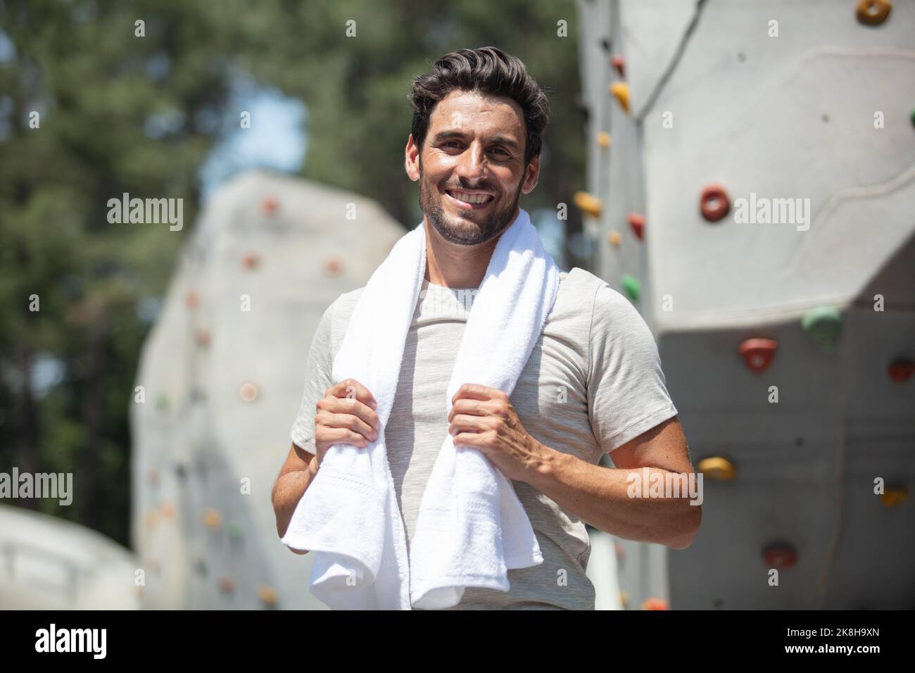 Man exhausted climber hi-res stock photography and images - Alamy