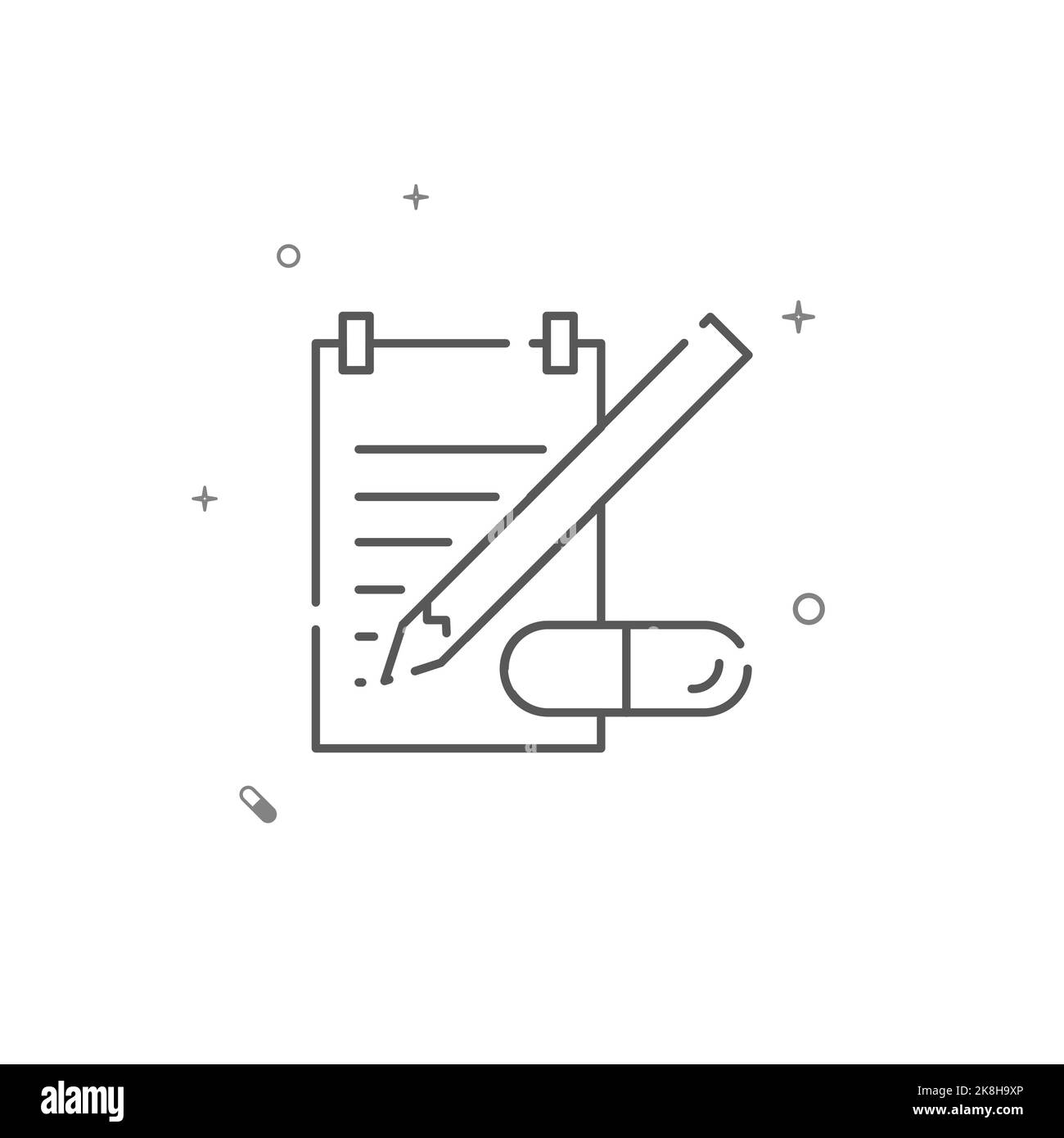 Writing the recipe simple line icon. Symbol, pictogram, sign isolated ...