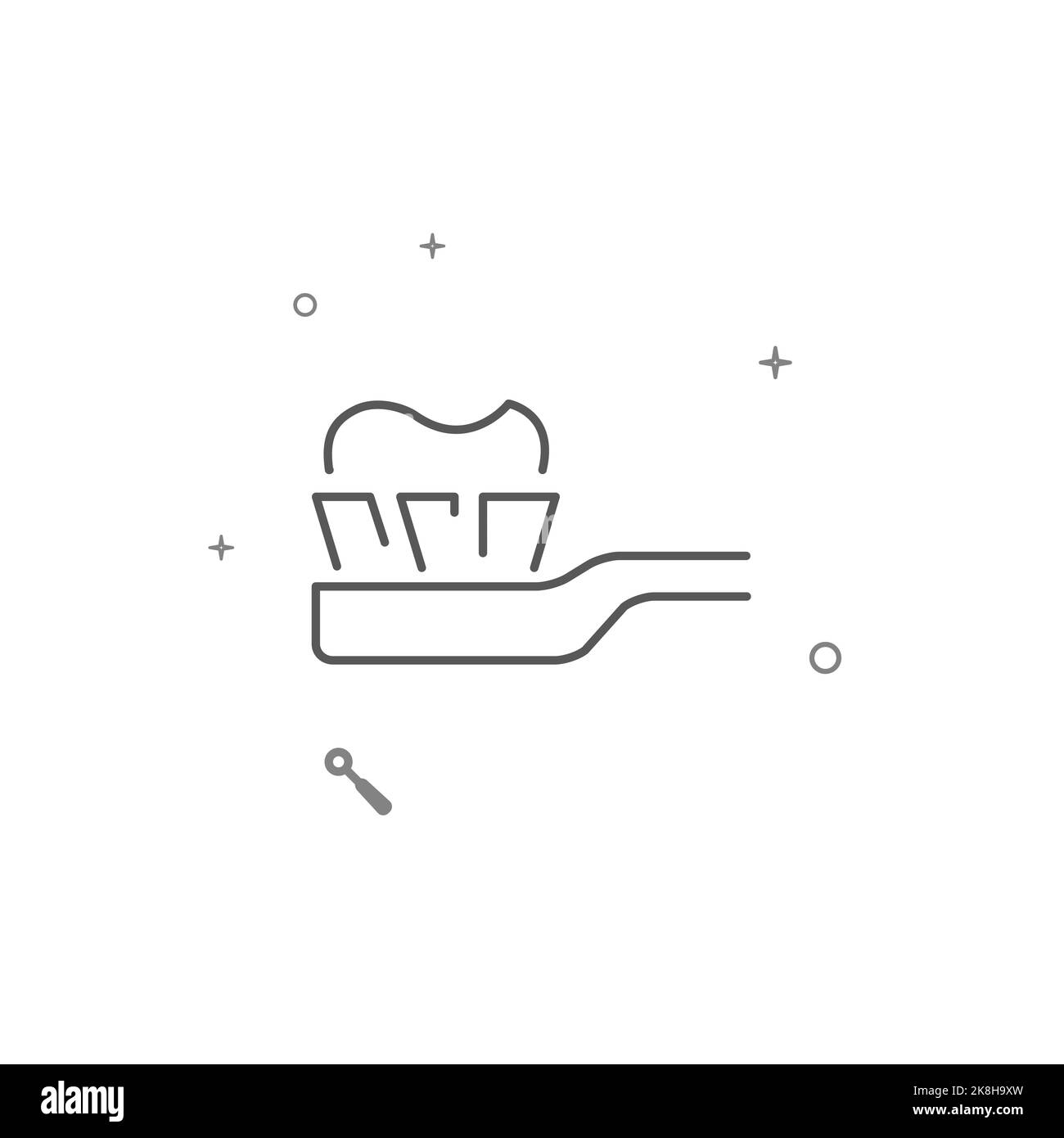 Toothbrush with paste simple line icon. Symbol, pictogram, sign ...