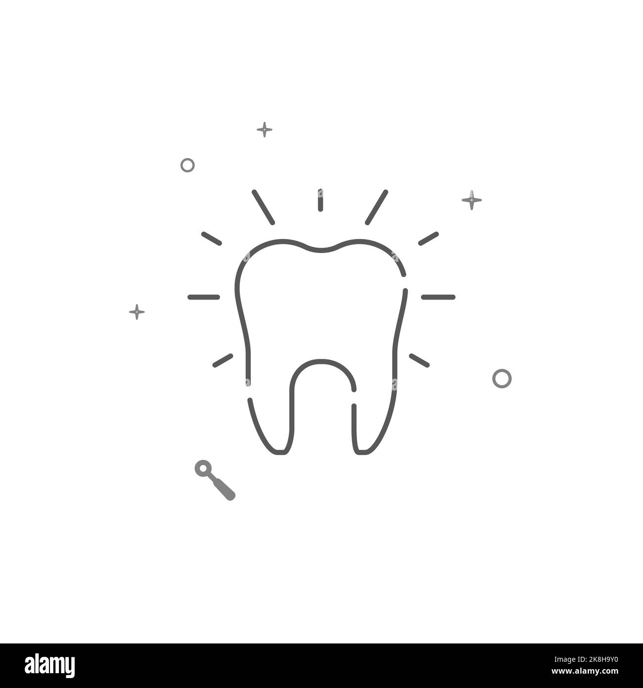 Clean shining tooth simple line icon. Symbol, pictogram, sign isolated ...