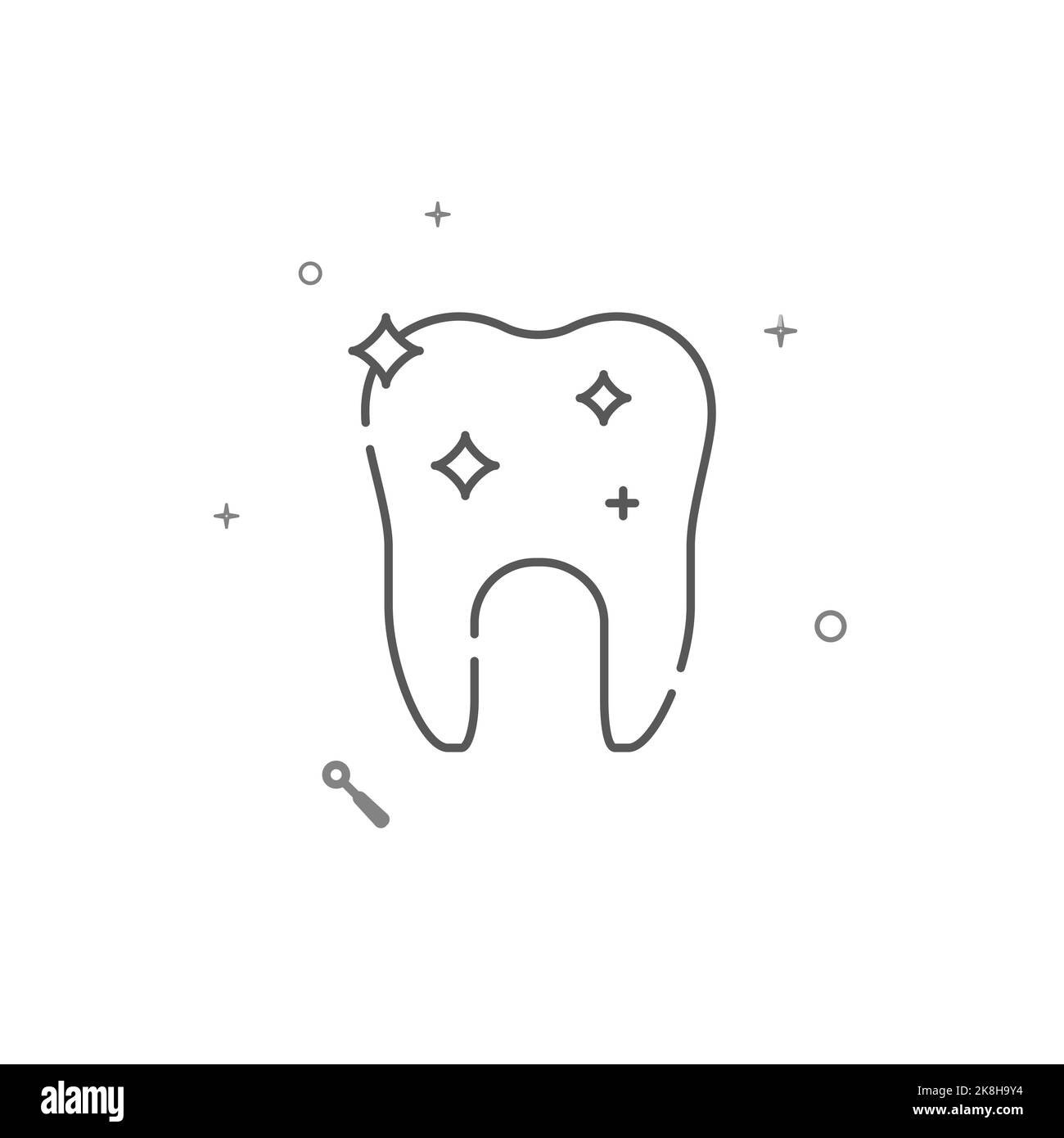 Clean shining tooth simple line icon. Symbol, pictogram, sign isolated ...