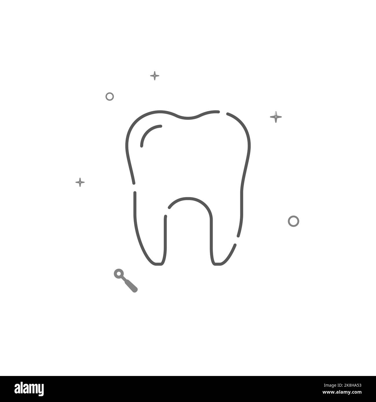 Tooth, molar simple line icon. Symbol, pictogram, sign isolated on ...