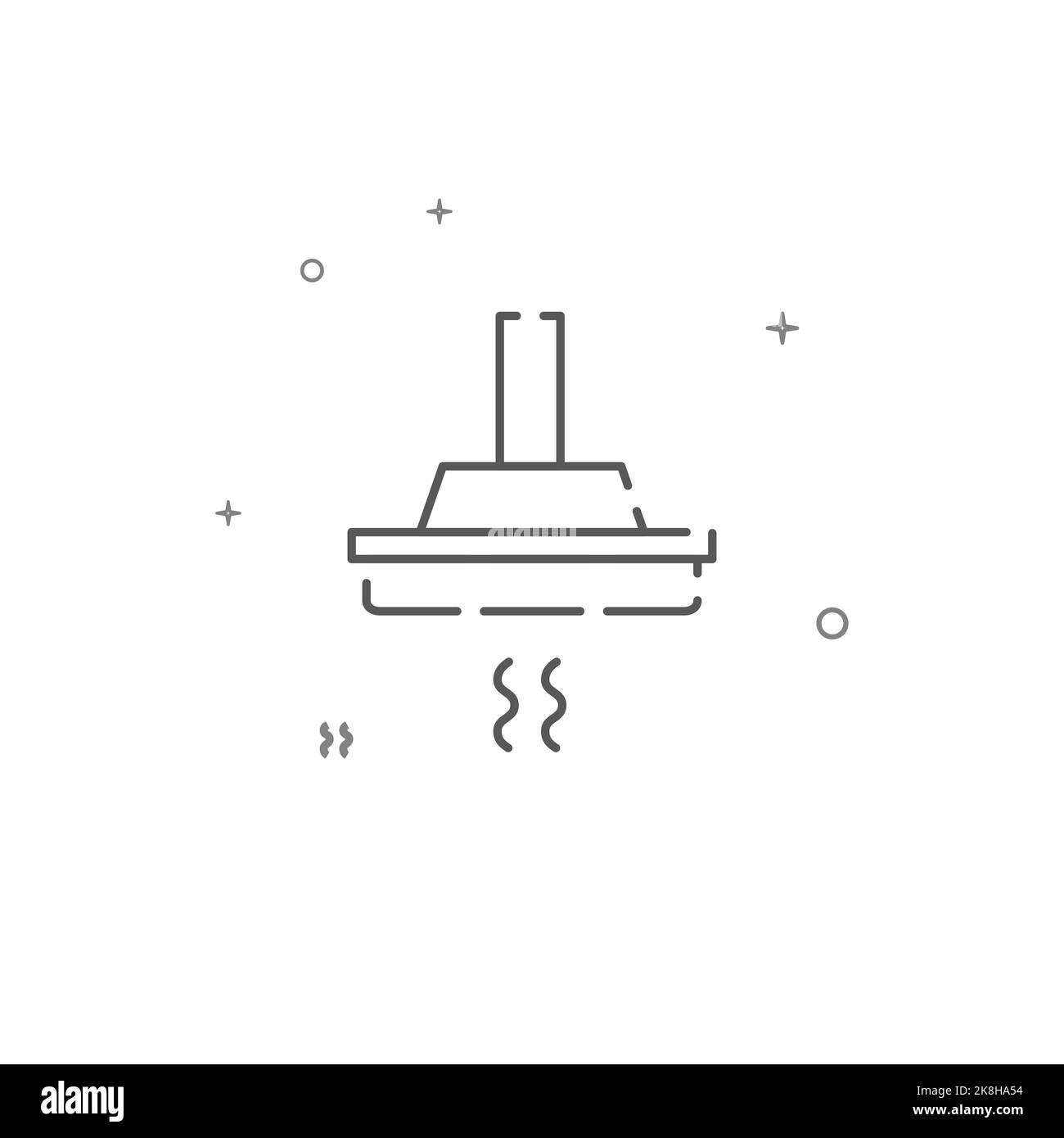 Kitchen hood simple line icon. Symbol, pictogram, sign isolated on ...