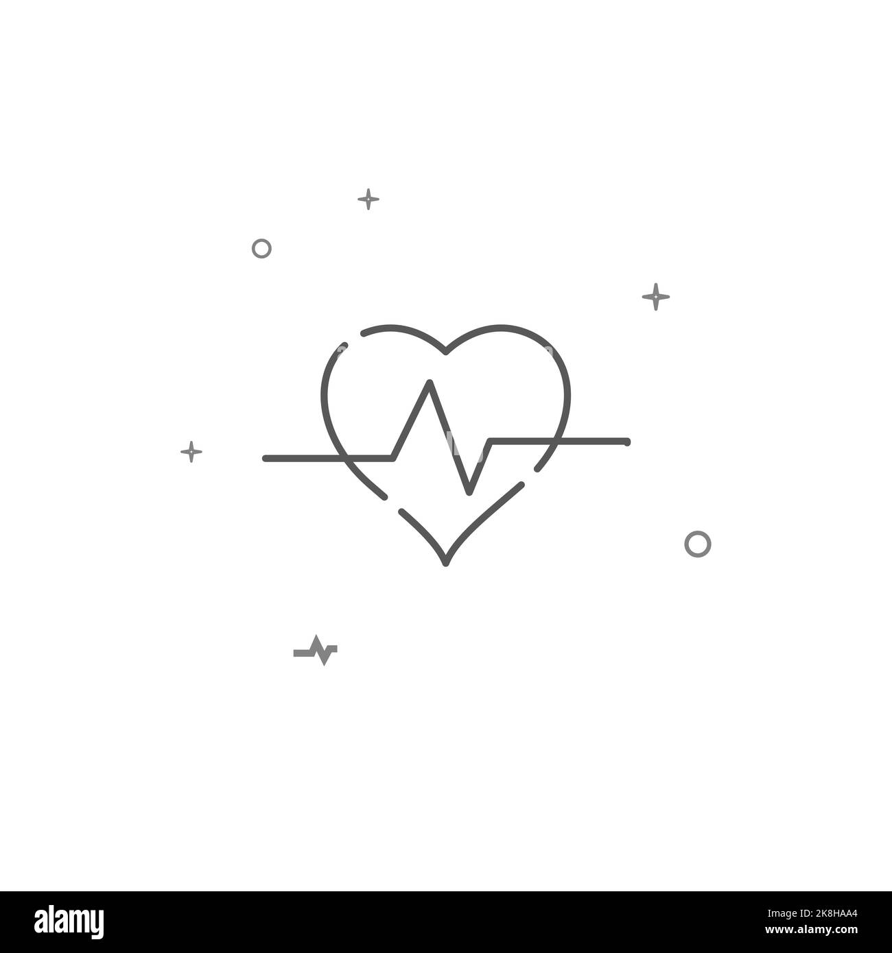 Pulse, cardio, heart rate simple line icon. Symbol, pictogram, sign ...