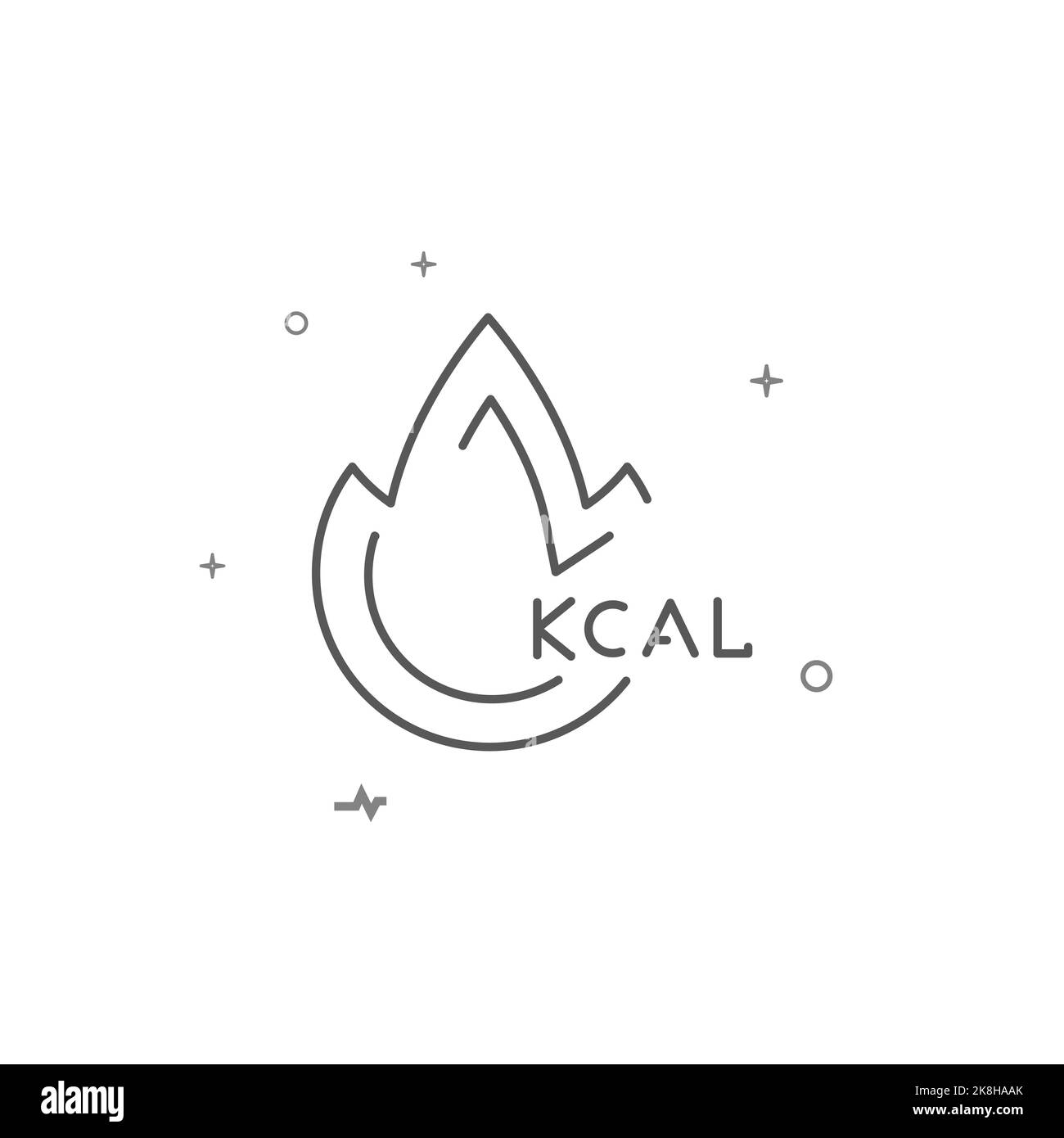 Burning calories simple line icon. Symbol, pictogram, sign isolated on ...