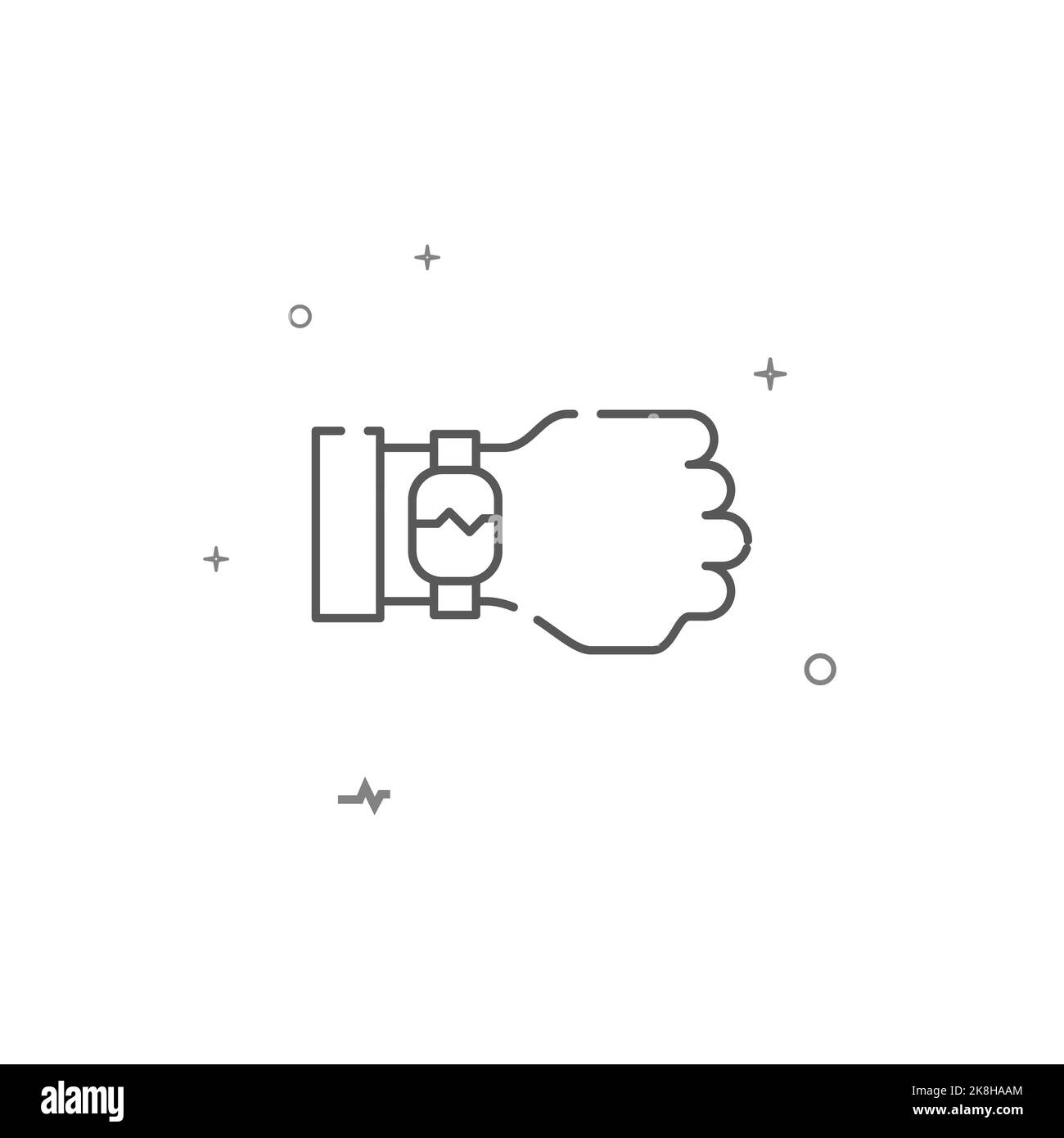 Fitness bracelet simple line icon. Symbol, pictogram, sign isolated on ...