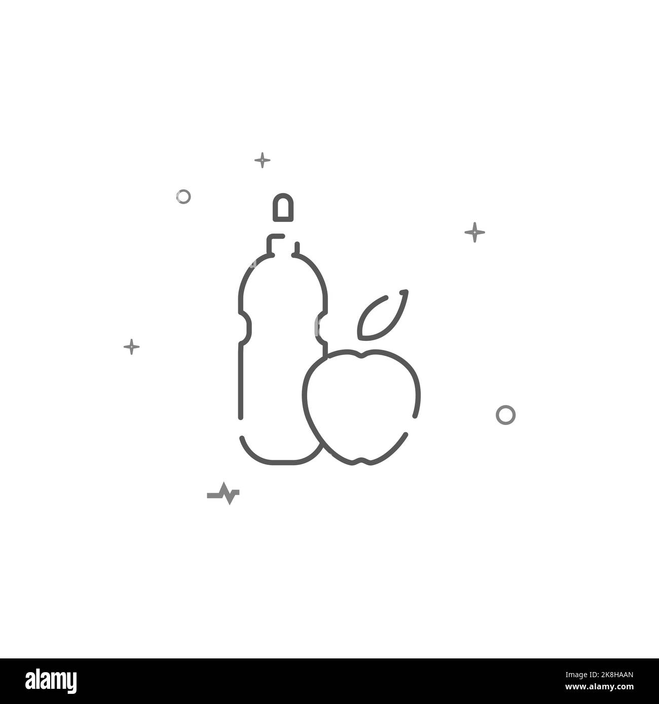 Healthy eating and drinking simple line icon. Symbol, pictogram, sign ...